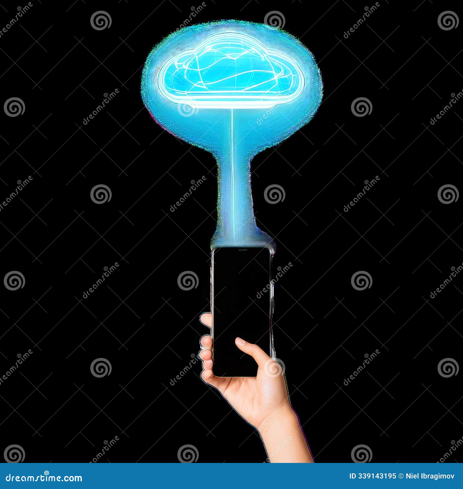 Augmented Reality Interface with Holographic Controls, Futuristic ...