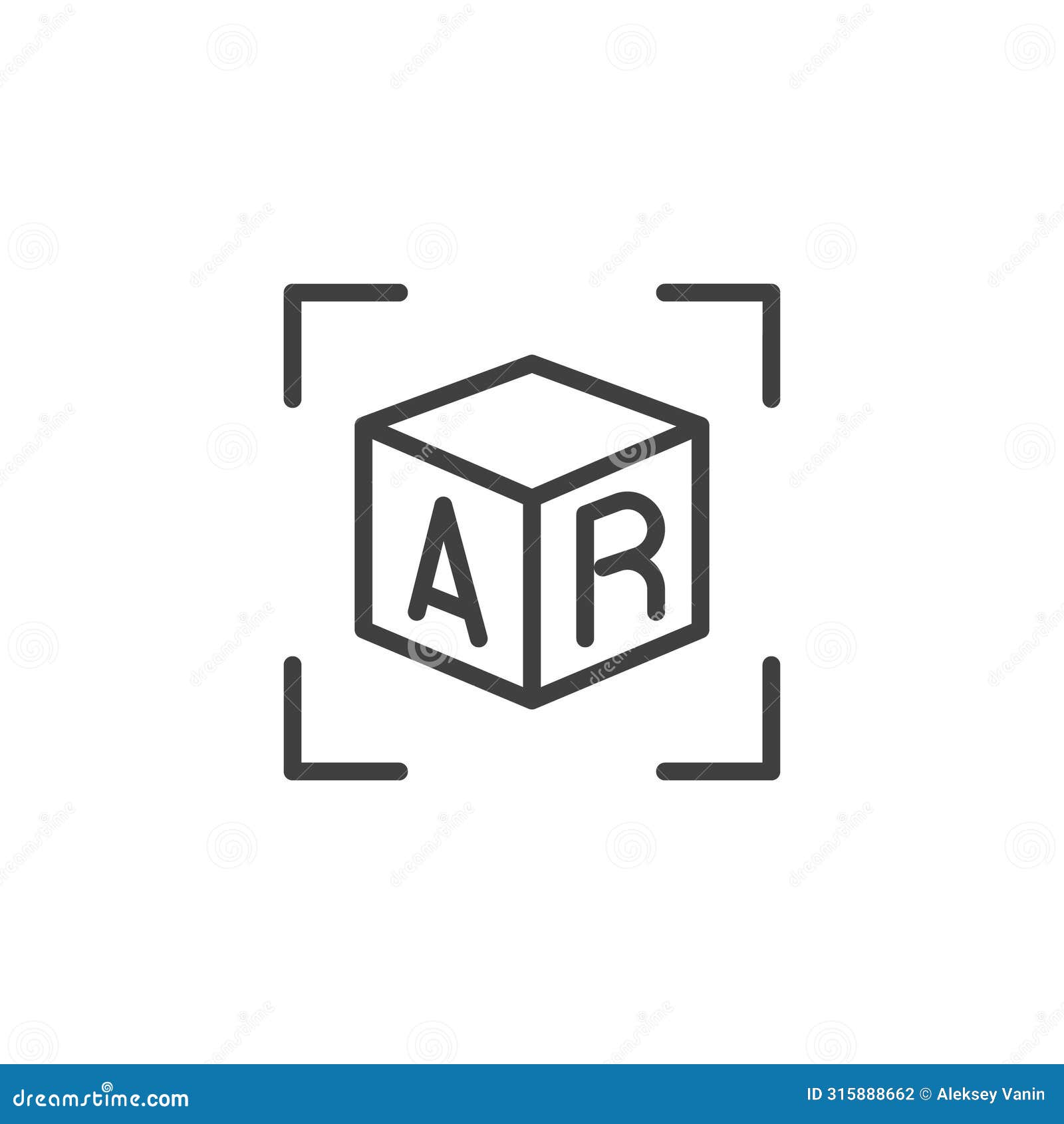 Augmented Reality Line Icon Stock Vector - Illustration of design ...