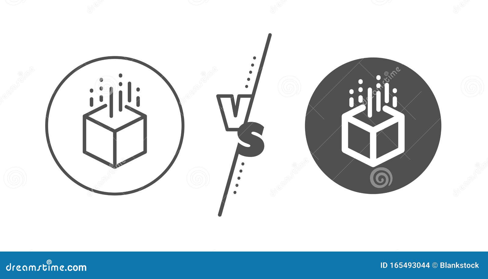Augmented Reality Line Icon. VR Simulation Sign. 3d Cube. Vector Stock ...
