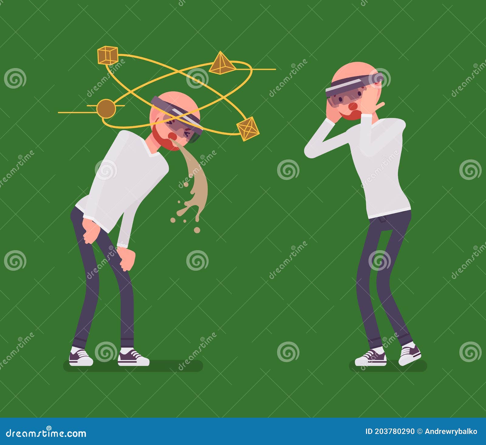 Augmented Reality Man Having Nausea and Negative Experience Stock ...
