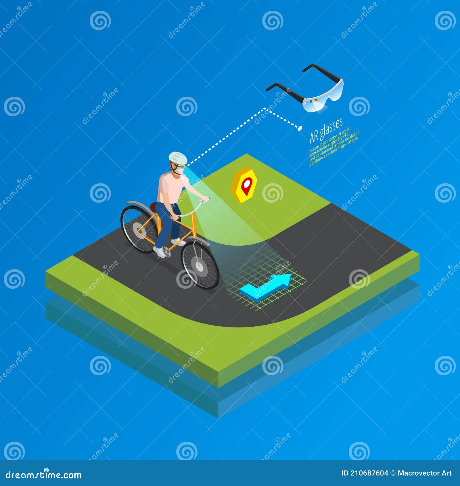 Augmented Reality Navigation Gadget Isometric Poster Stock Vector ...