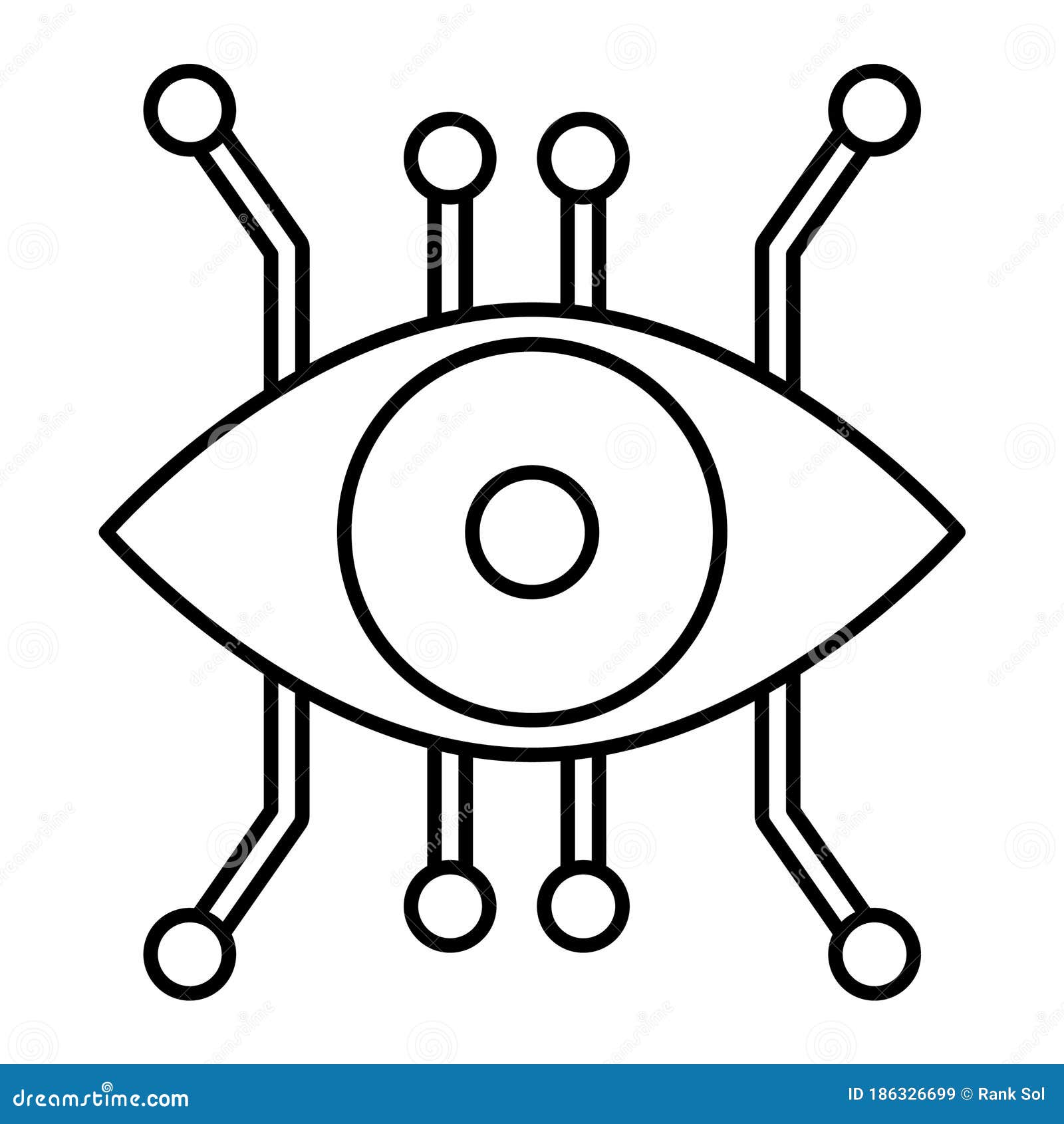 Augmented Reality Outline Vector Icon Which Can Easily Modify or Edit ...