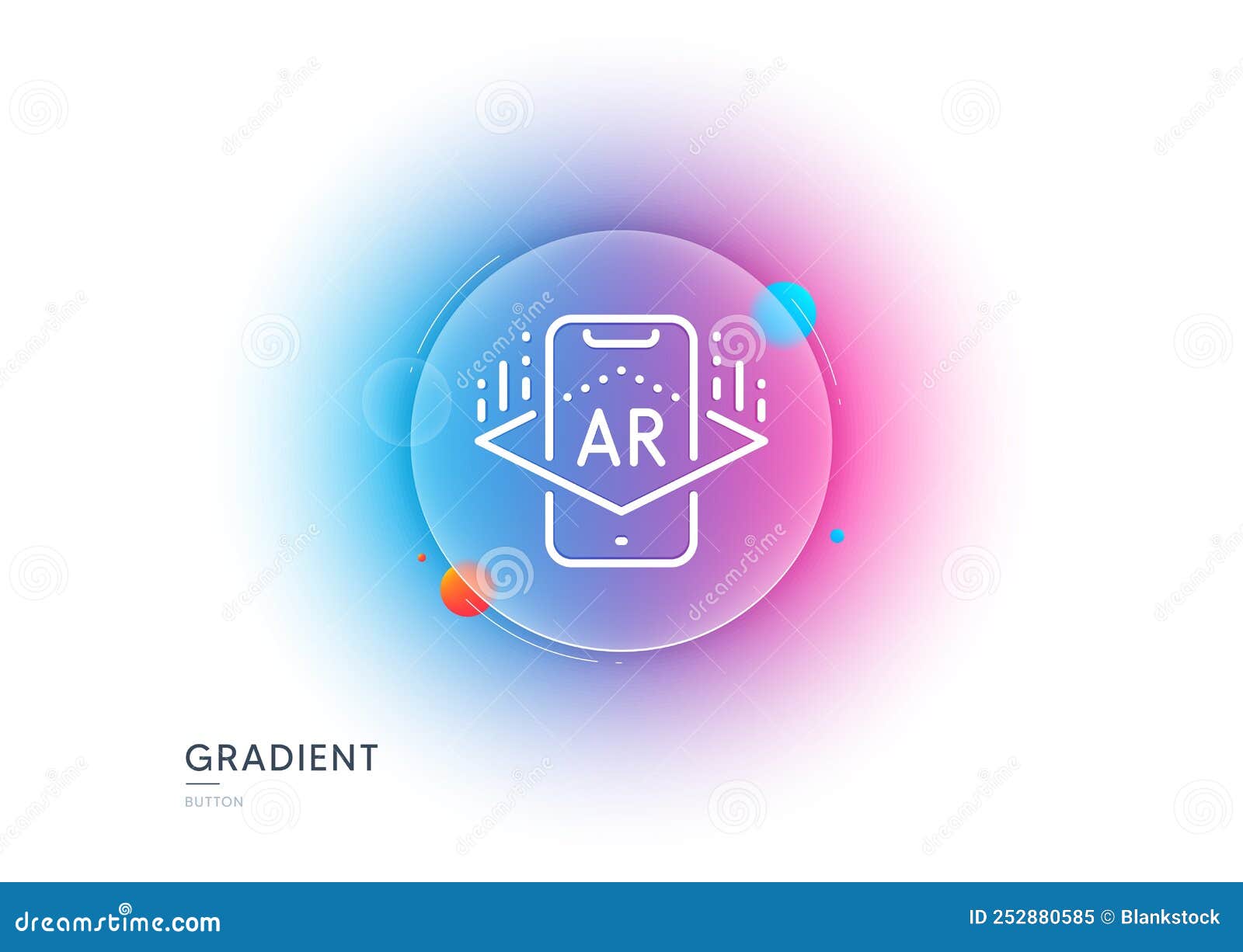 Augmented Reality Phone Line Icon. VR Simulation Sign. 3d View. Gradient Blur Button. Vector ...