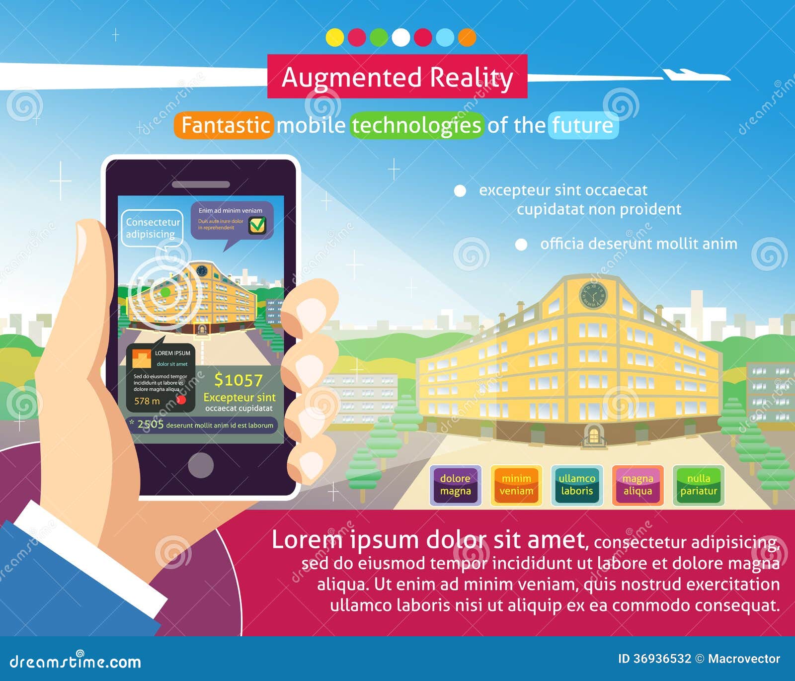 Augmented reality poster stock vector. Illustration of business - 36936532