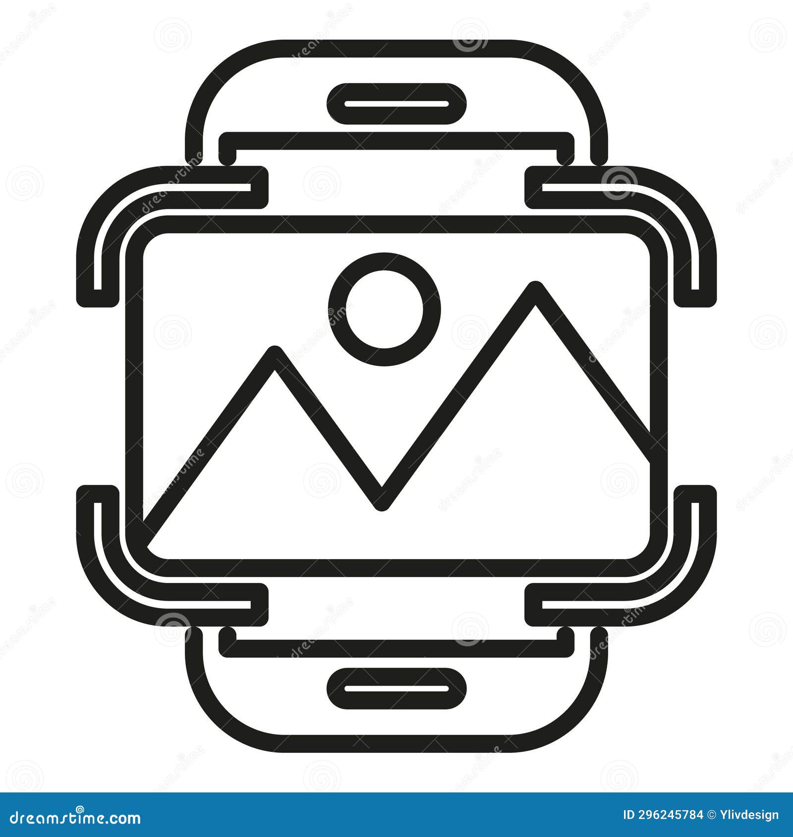Augmented Reality Scan Icon Outline Vector. Video Focus Stock ...
