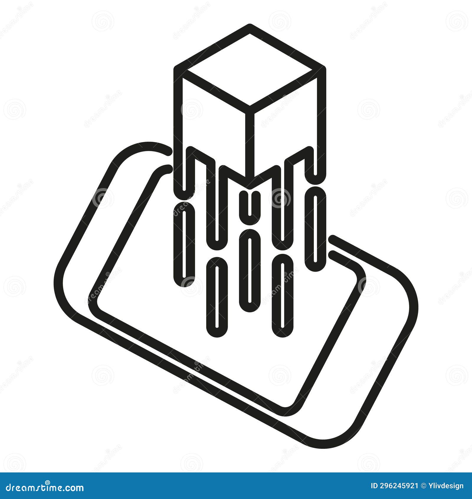 Augmented Reality Smart Cube Icon Outline Vector. Digital Screen Stock Illustration ...