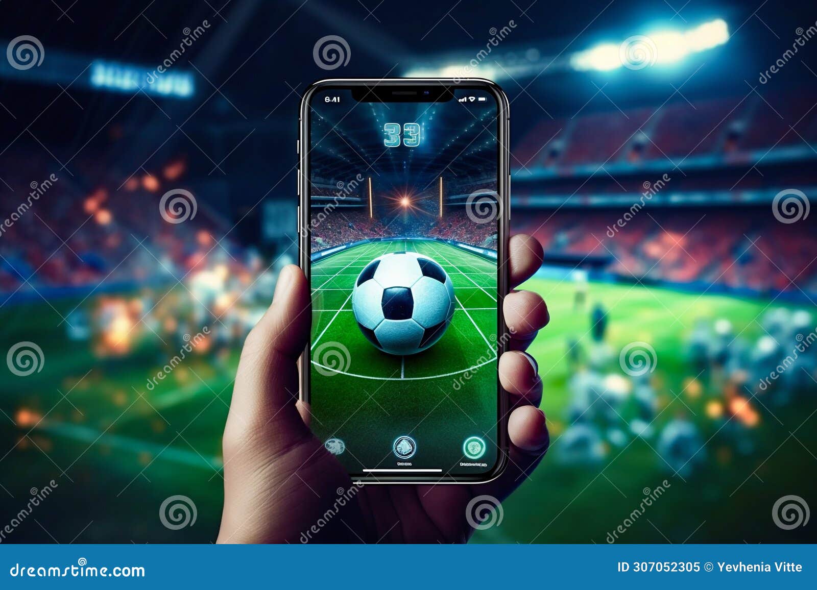 Augmented Reality Soccer Experience. Generative Ai Stock Illustration ...