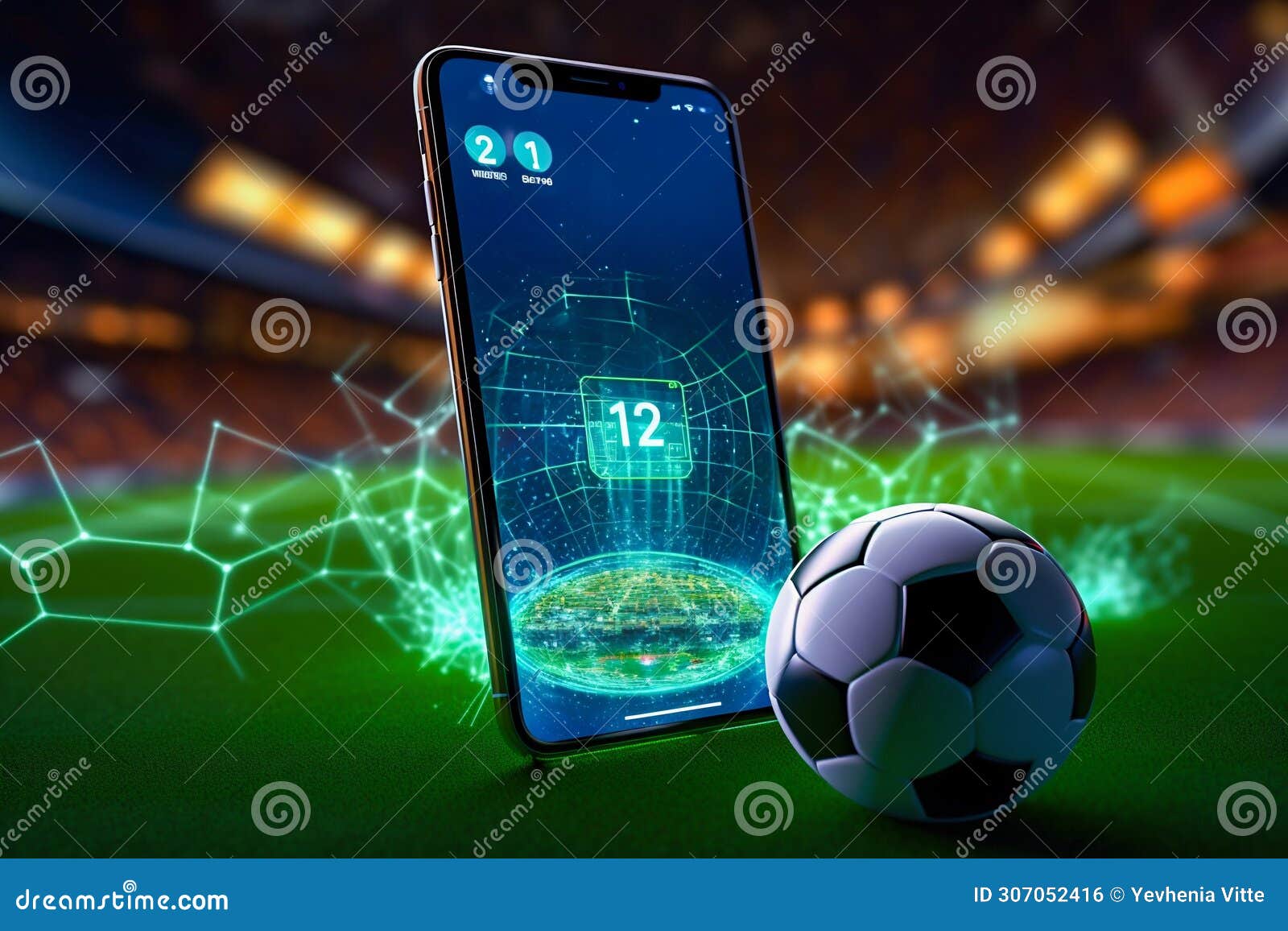 Augmented Reality Soccer Experience. Generative Ai Stock Illustration ...