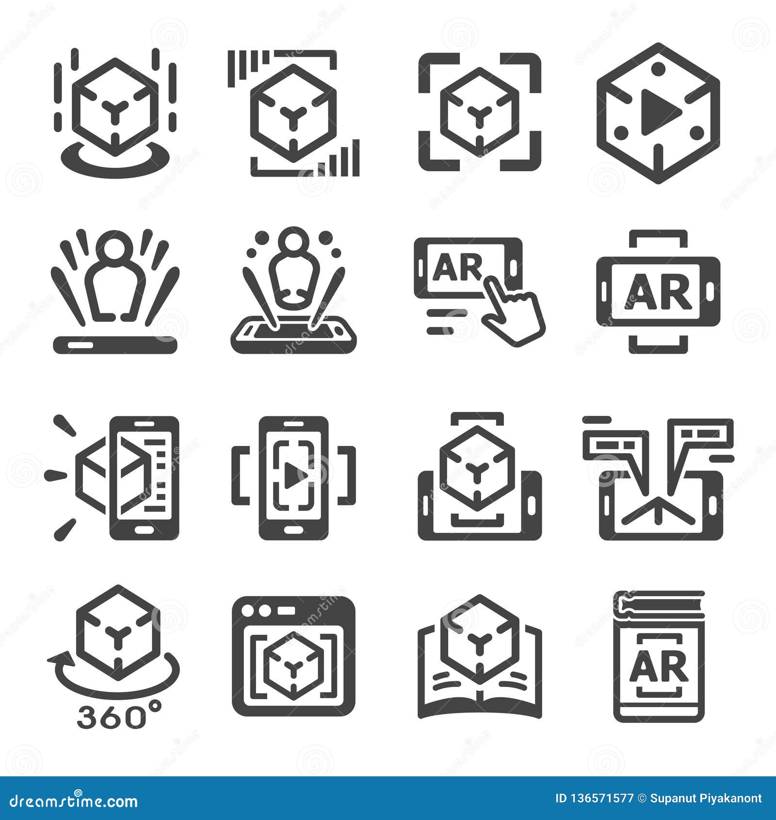 Augmented reality icon set stock vector. Illustration of reality ... Augmented reality icon set stock vector. Illustration of reality ...