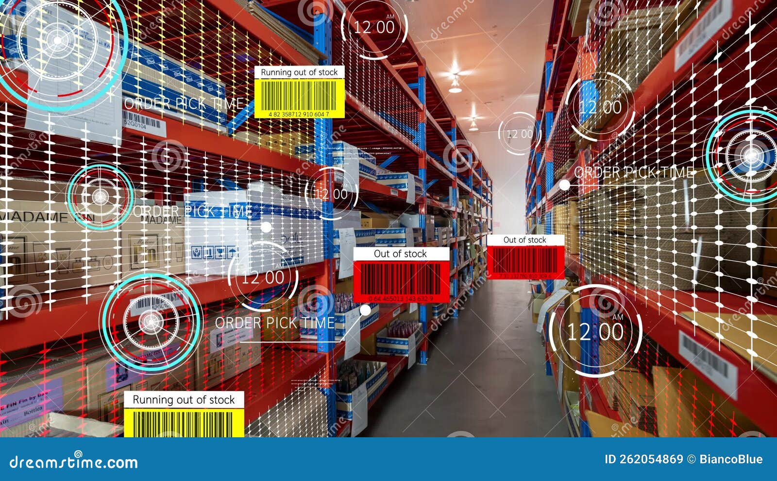 Augmented Reality Technology System in Deft Smart Warehouse Stock Video ...