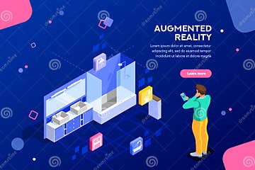 Augmented Reality Template Visualization on Device Stock Vector ...