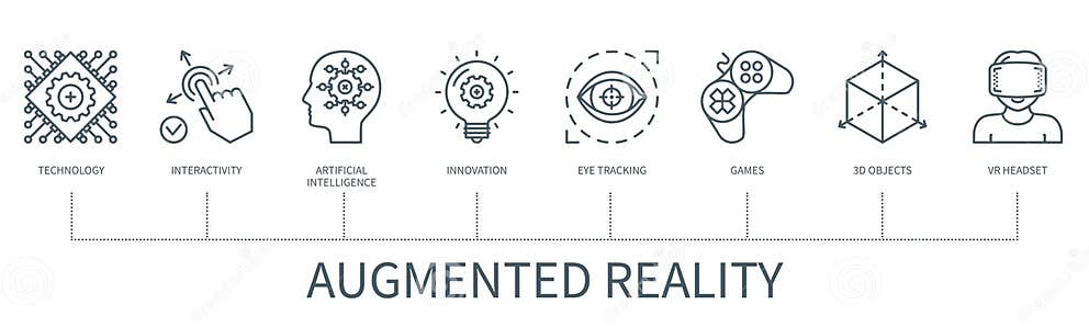 Augmented Reality Vector Infographic in Minimal Outline Style Stock ...