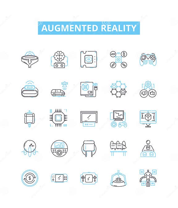 Augmented Reality Vector Line Icons Set. Augmented, Reality, AR, 3D ...