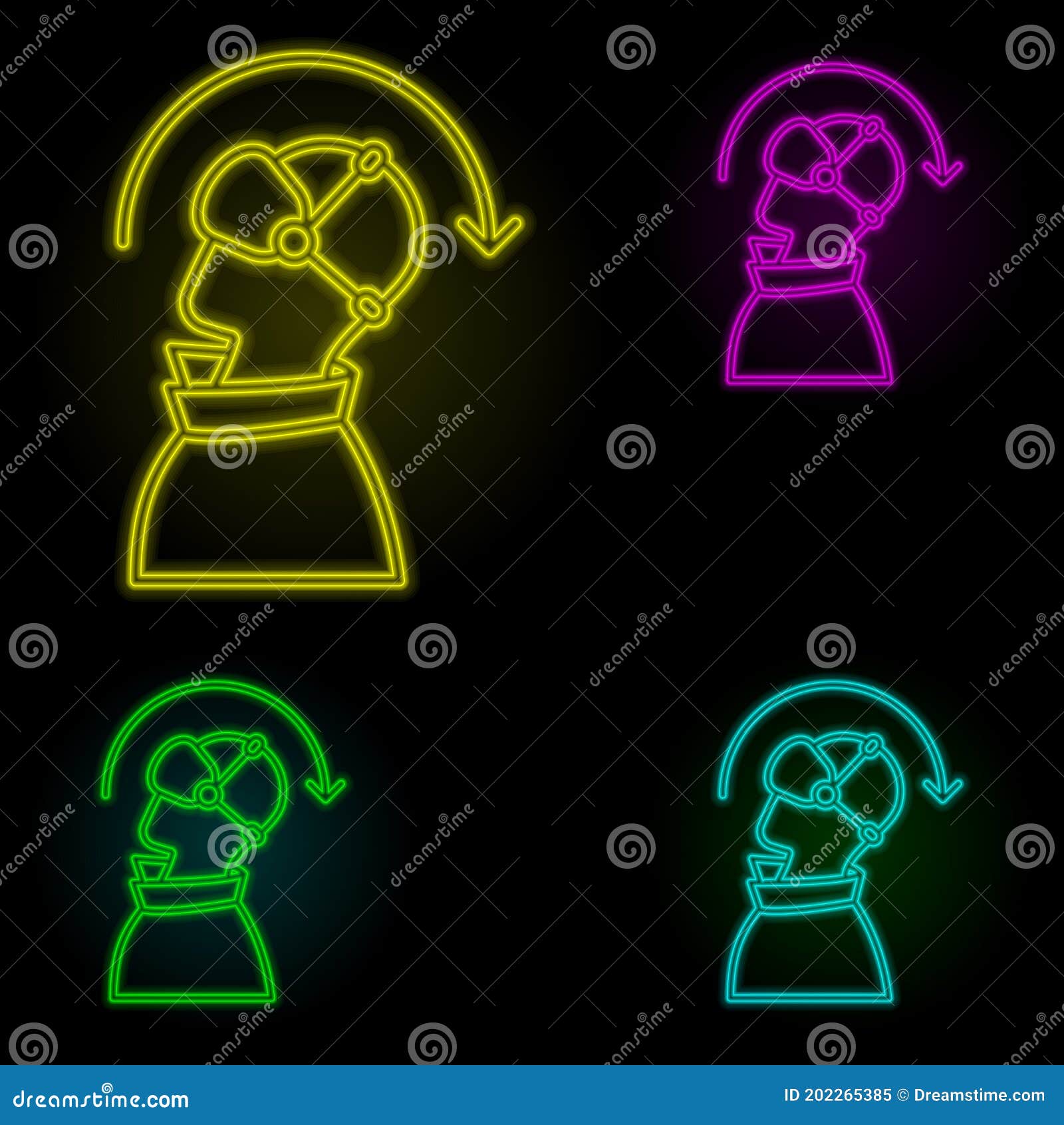 Augmented Reality, Vr, Man, Incline Neon Color Set Icon. Simple Thin ... Augmented Reality, Vr, Man, Incline Neon Color Set Icon. Simple Thin ...