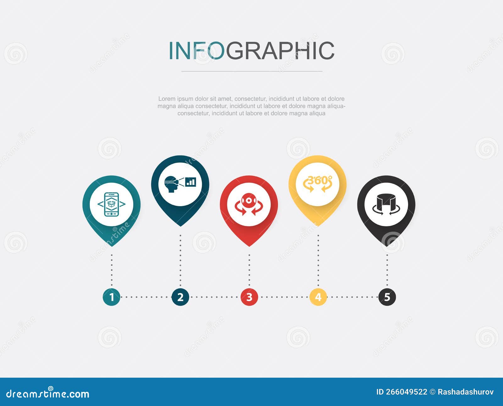 Augmented Reality, VR Presentation, 360 Stock Vector - Illustration of ...