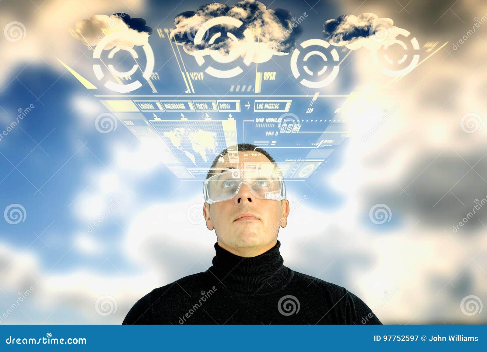 Augmented Reality Weather Interface Display Stock Image - Image of ...