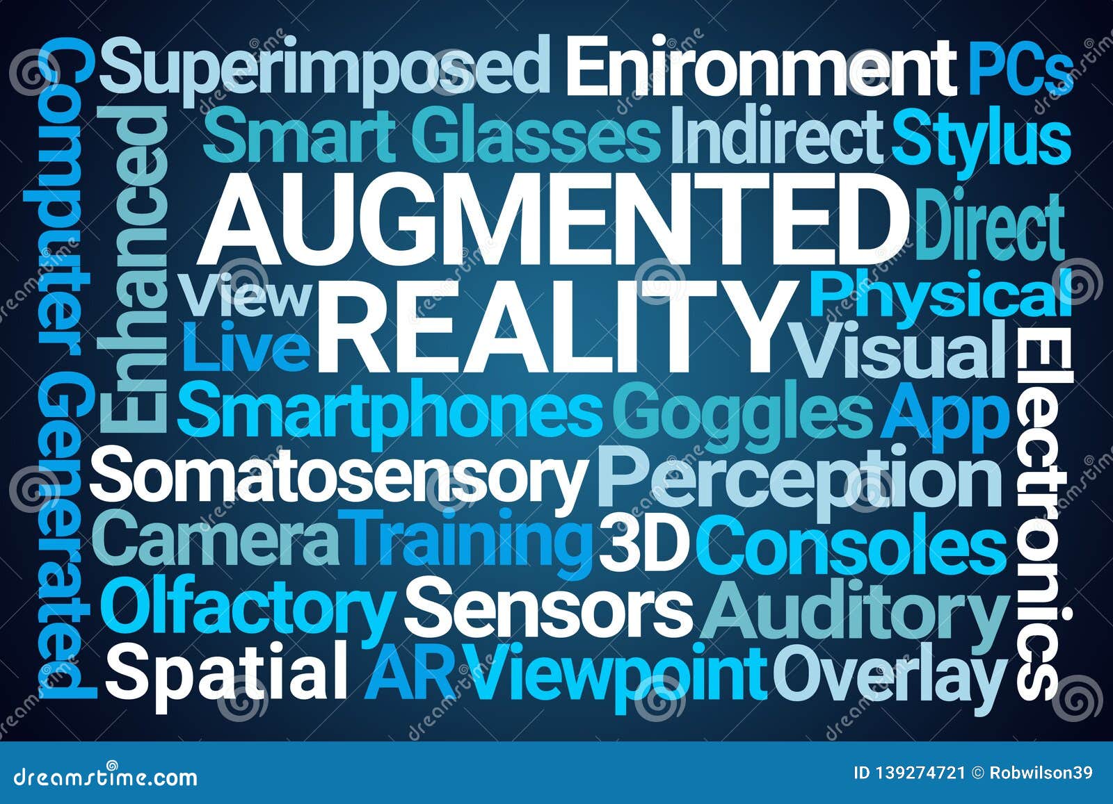 Augmented Reality Word Cloud Stock Illustration - Illustration of ...
