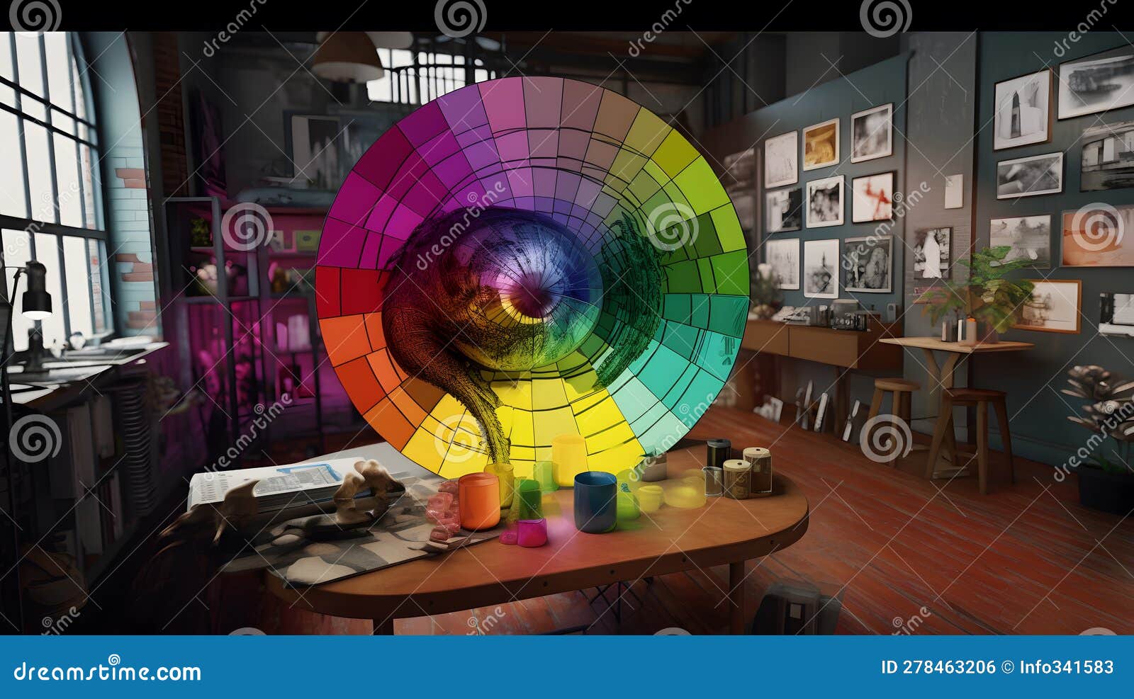 The Augmented Reality World Colors Generative AI Stock Illustration ...
