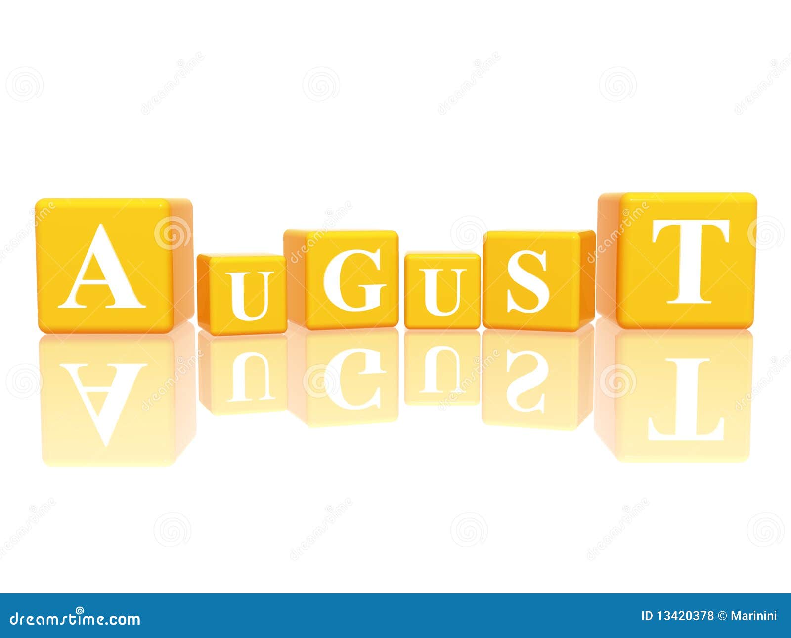 August in 3d cubes stock illustration. Illustration of order - 13420378
