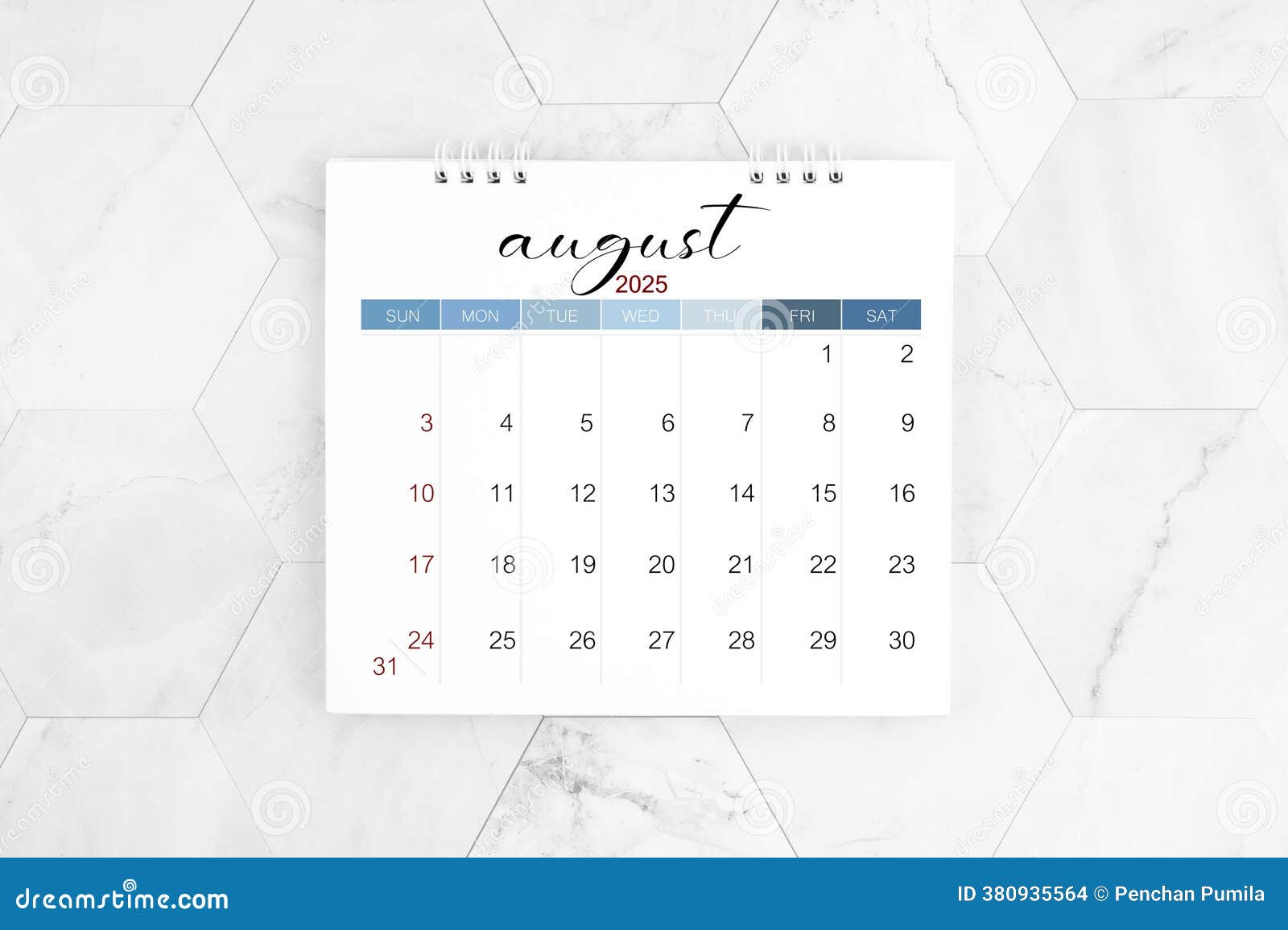 August 2025 Template, Calendar 2025 Design Vector, Planner Layout, Week ...