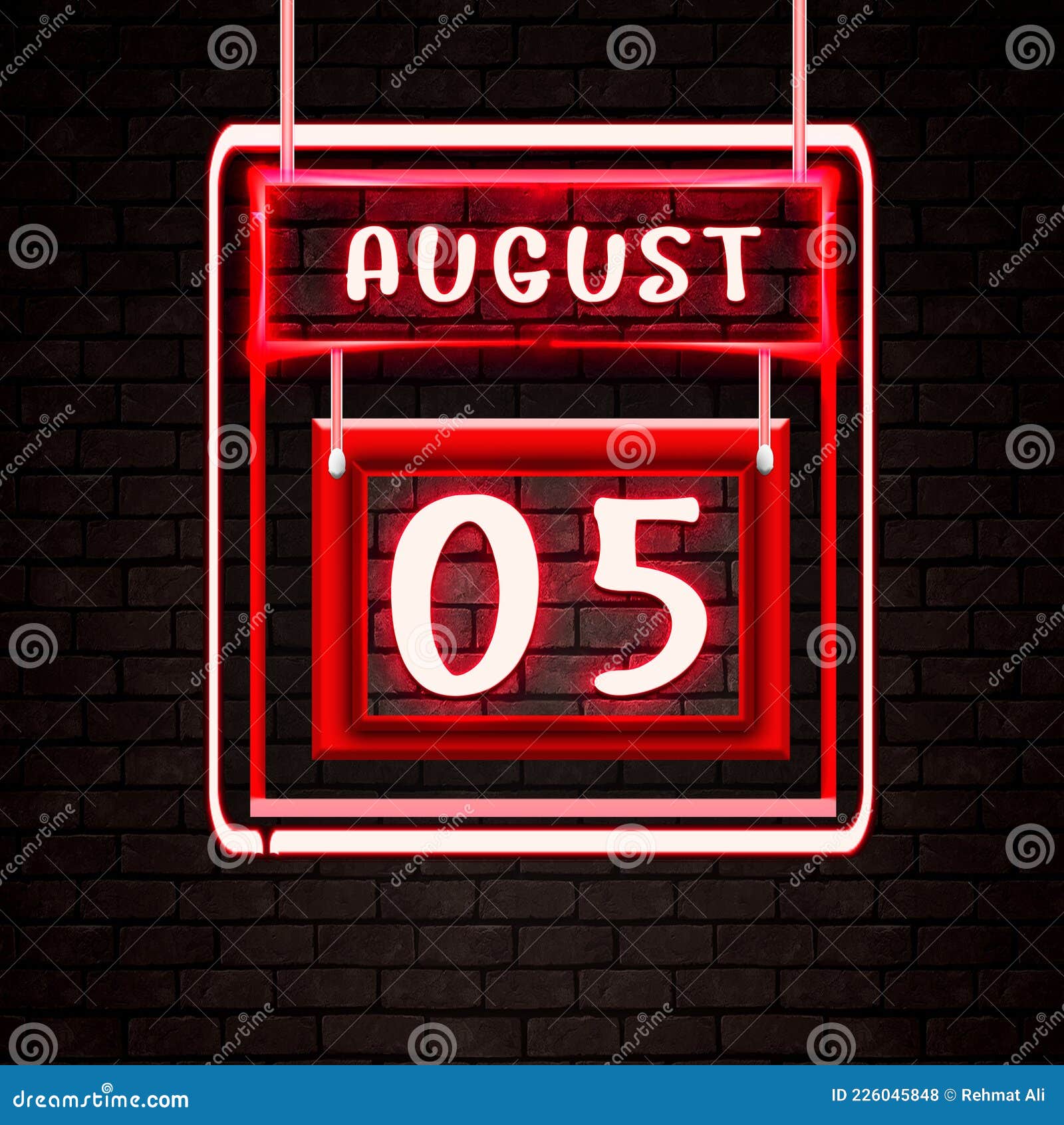 05 August Calendar, Bricks Background Stock Illustration - Illustration ...