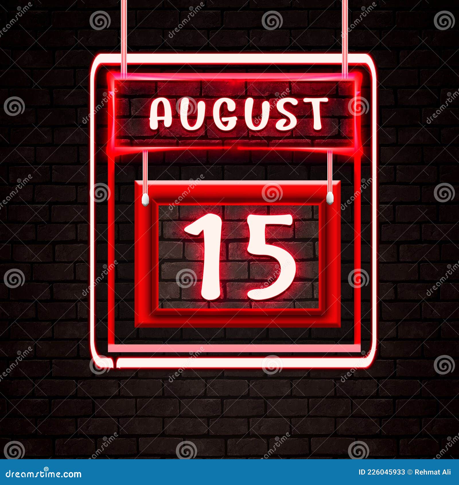 15 August Calendar, Bricks Background Stock Illustration - Illustration ...