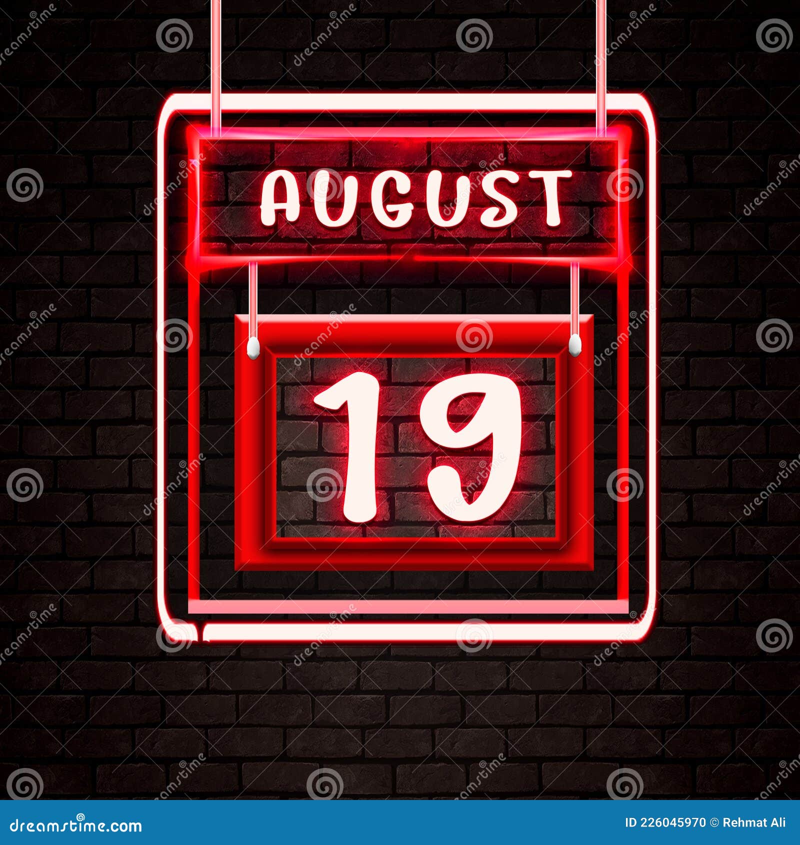 19 August Calendar, Bricks Background Stock Illustration - Illustration ...