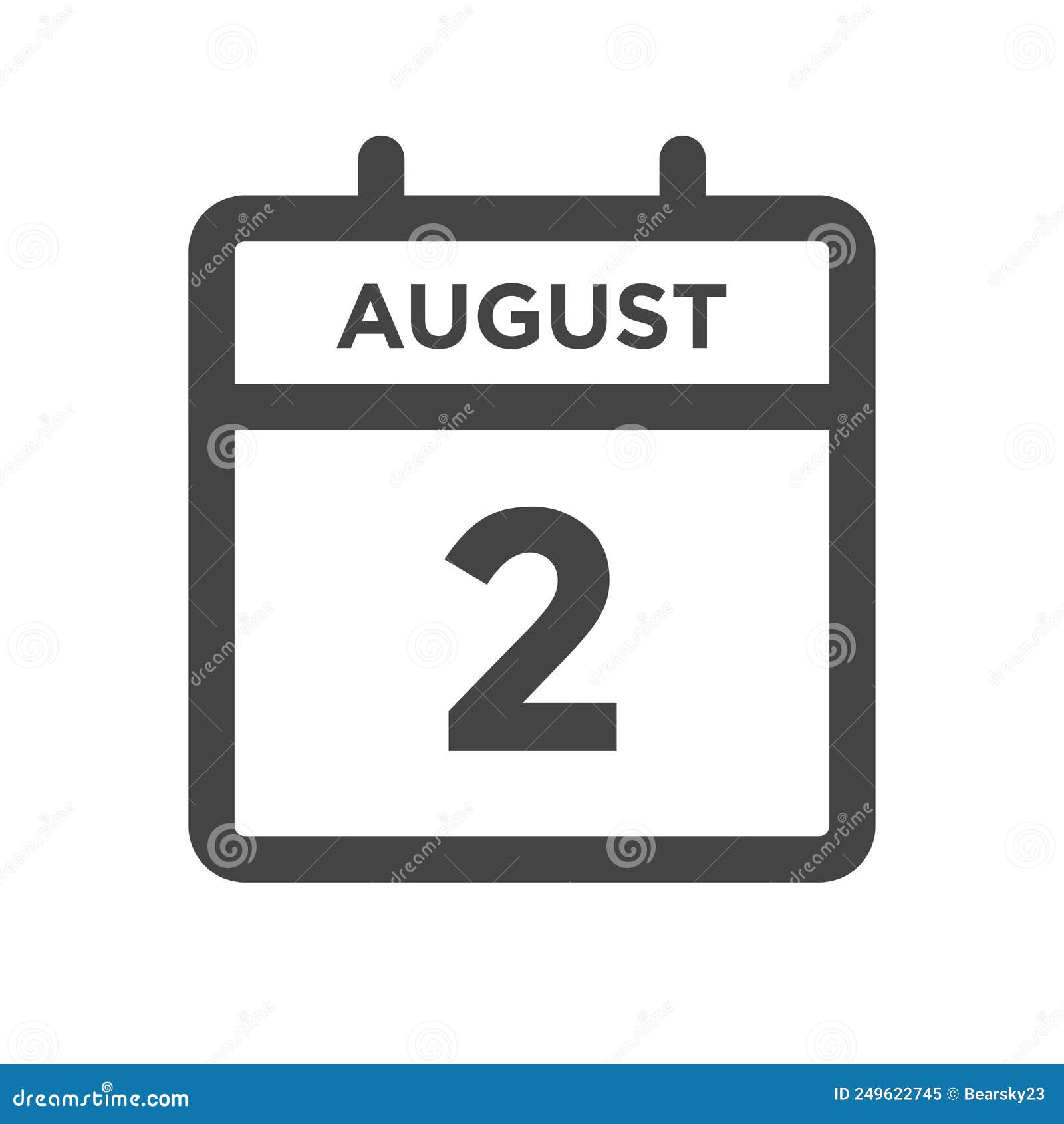 August 2 Calendar Day or Calender Date for Deadlines or Appointment ...