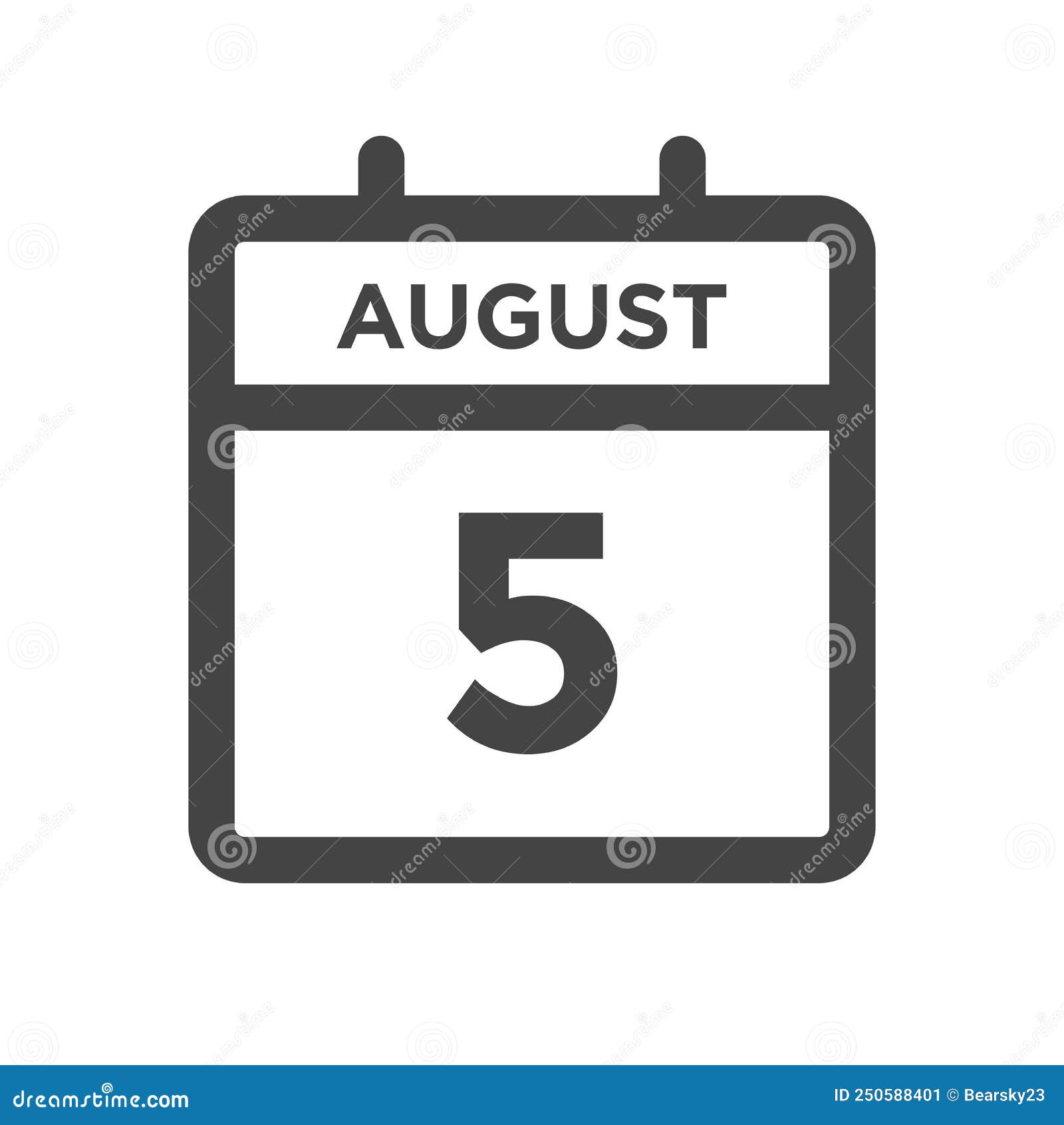August 5 Calendar Day or Calender Date for Deadlines or Appointment ...