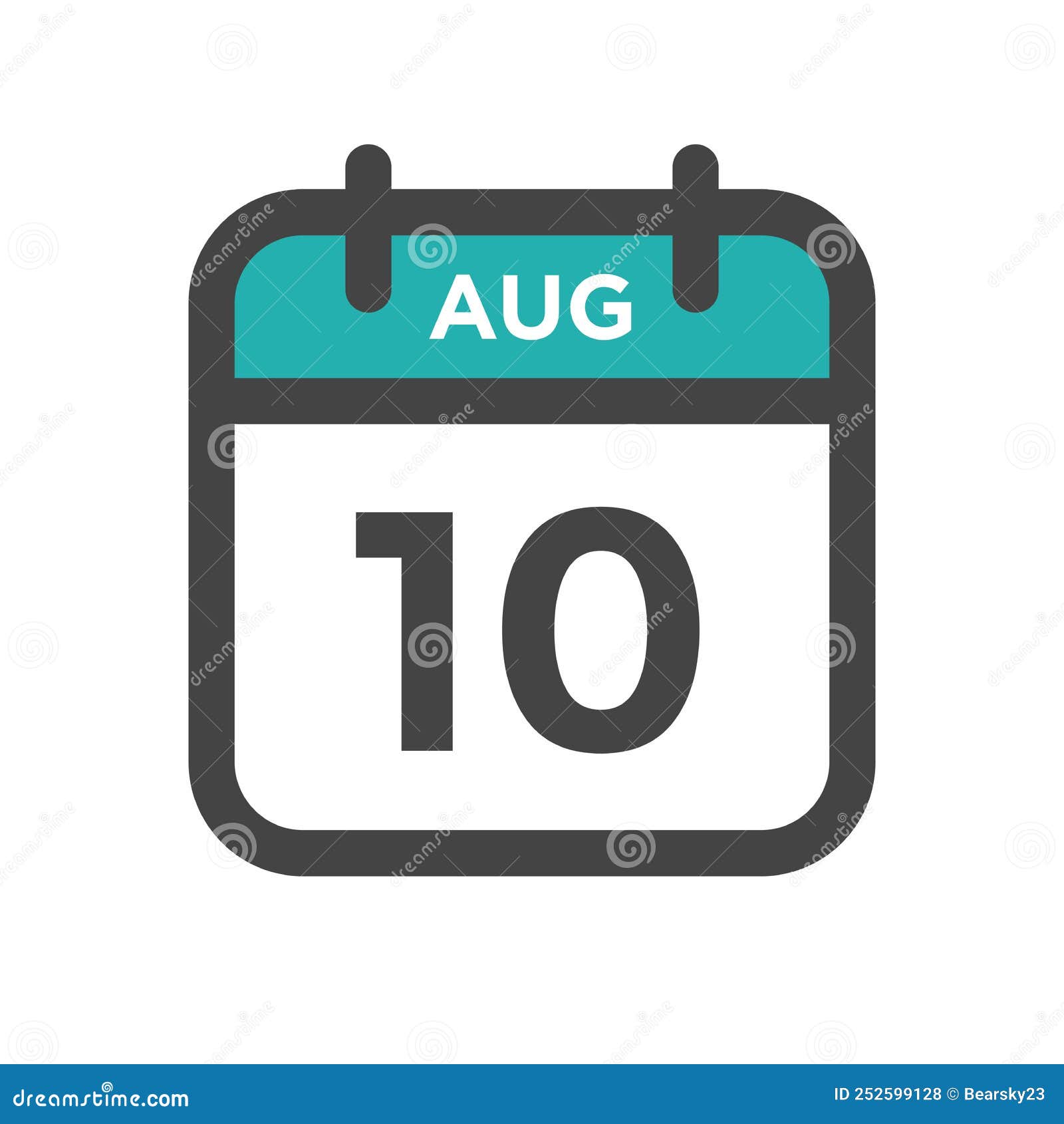 August 10 Calendar Day or Calender Date for Deadlines or Appointment ...