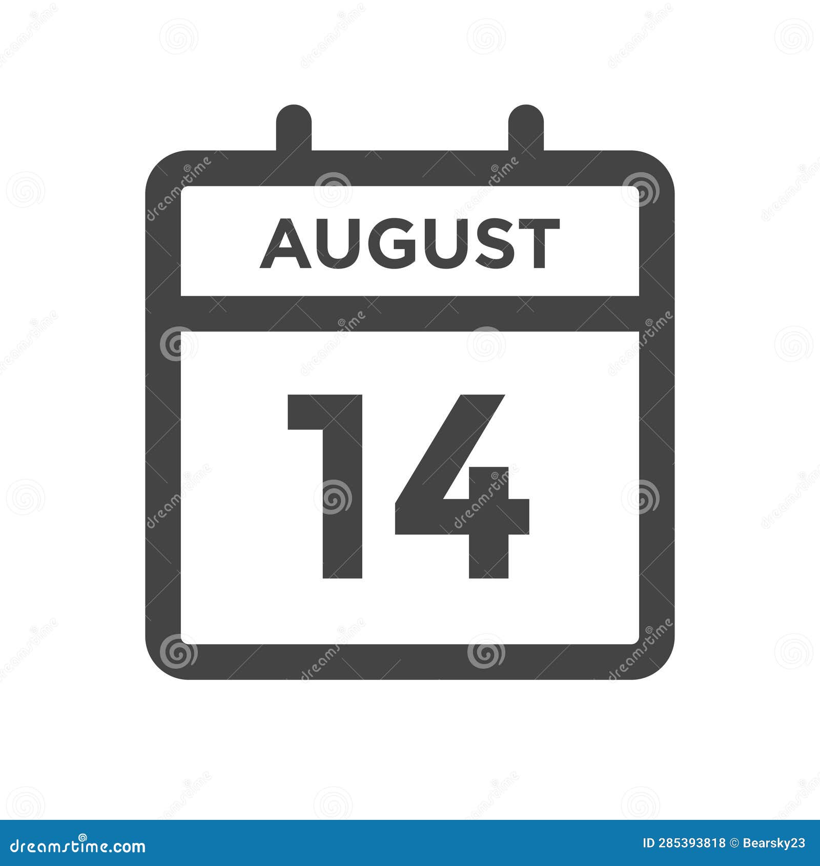 August 14 Calendar Day or Calender Date for Deadlines or Appointment ...