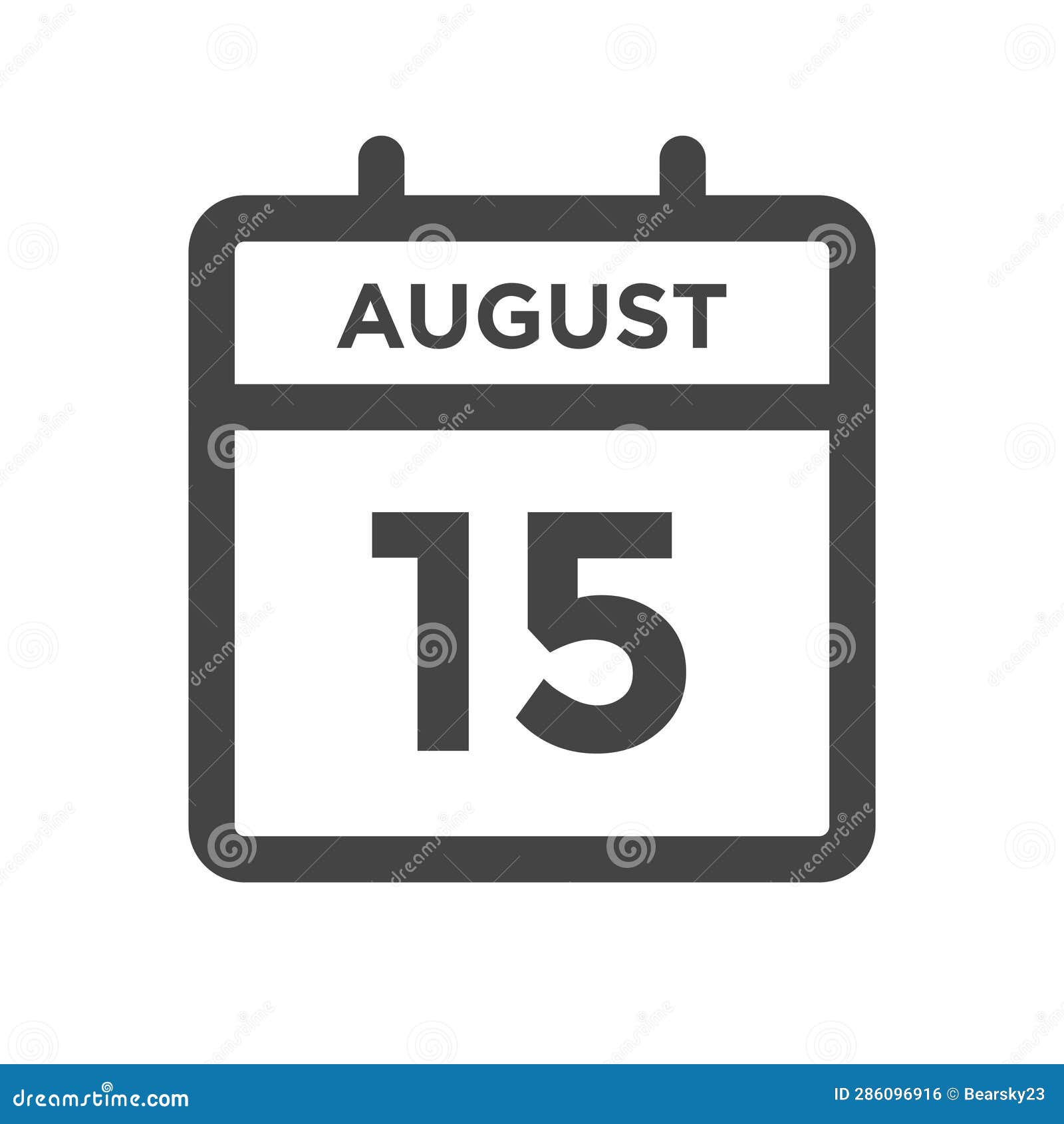 August 15 Calendar Day or Calender Date for Deadlines or Appointment ...