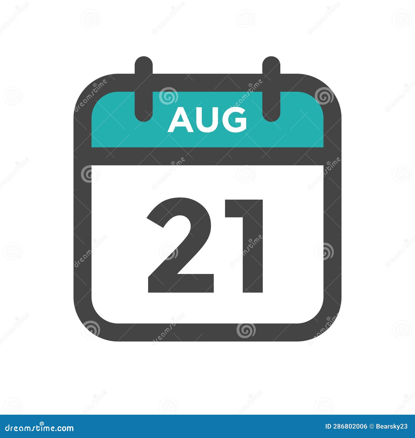 August 21 Calendar Day or Calender Date for Deadlines or Appointment ...