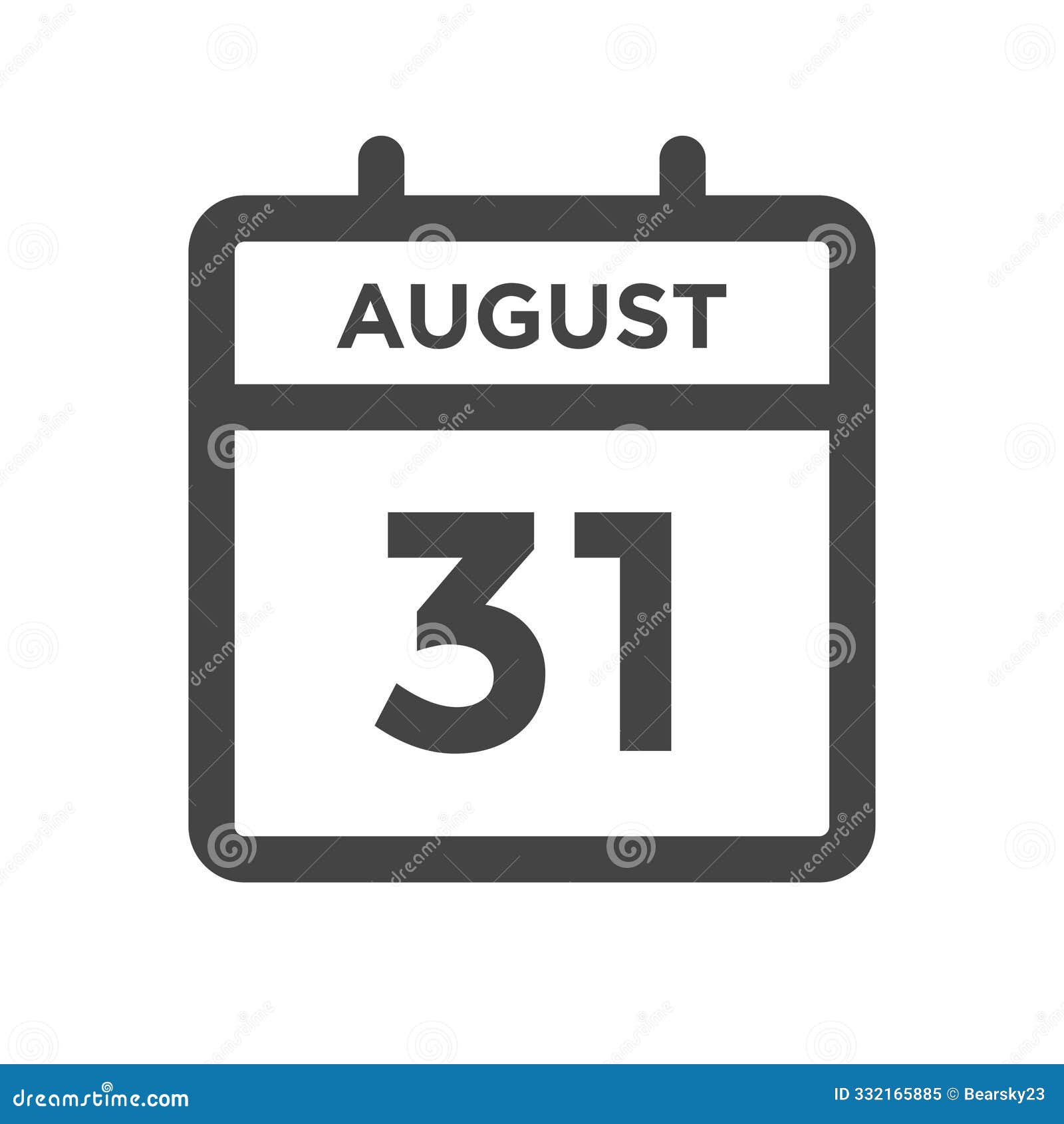 August 31 Calendar Day or Calender Date for Deadlines or Appointment ...
