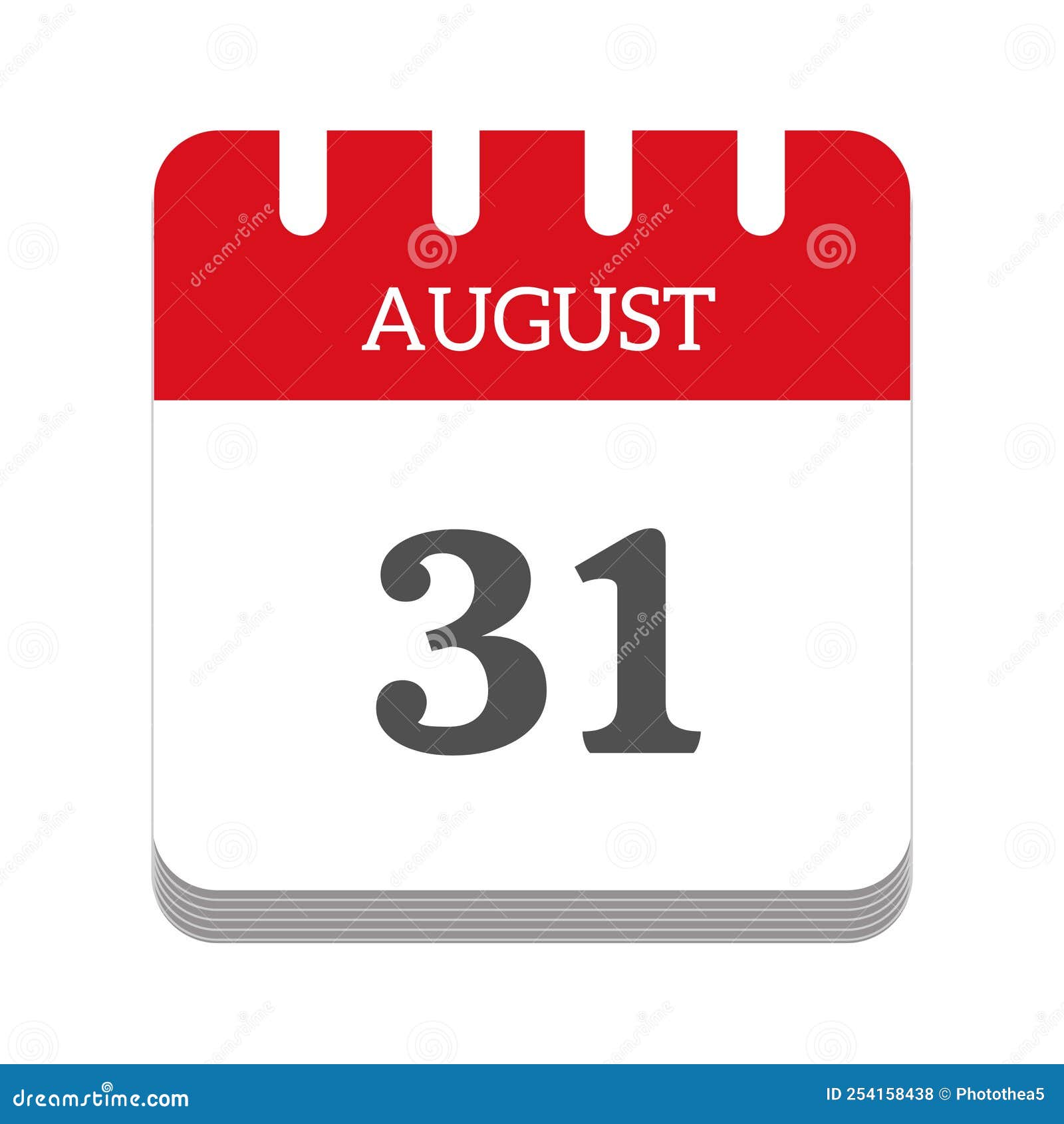August 31 Calendar Flat Icon Stock Illustration - Illustration of icon ...