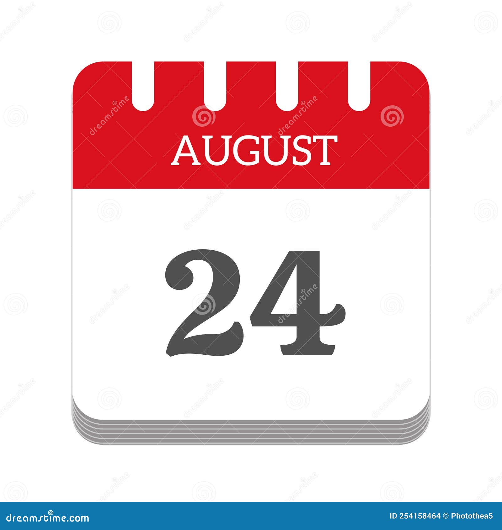 August 24 Calendar Flat Icon Stock Illustration - Illustration of ...