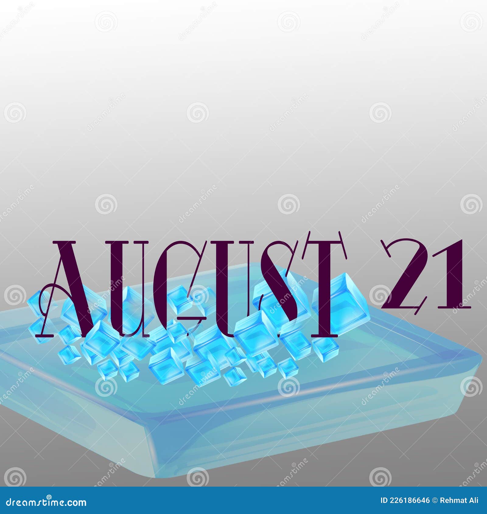 21 August Calendar, on Gray Background Stock Illustration ...