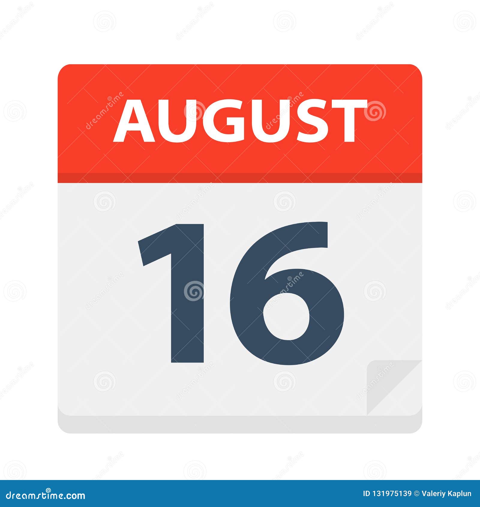 August 16 - Calendar Icon stock illustration. Illustration of month ...