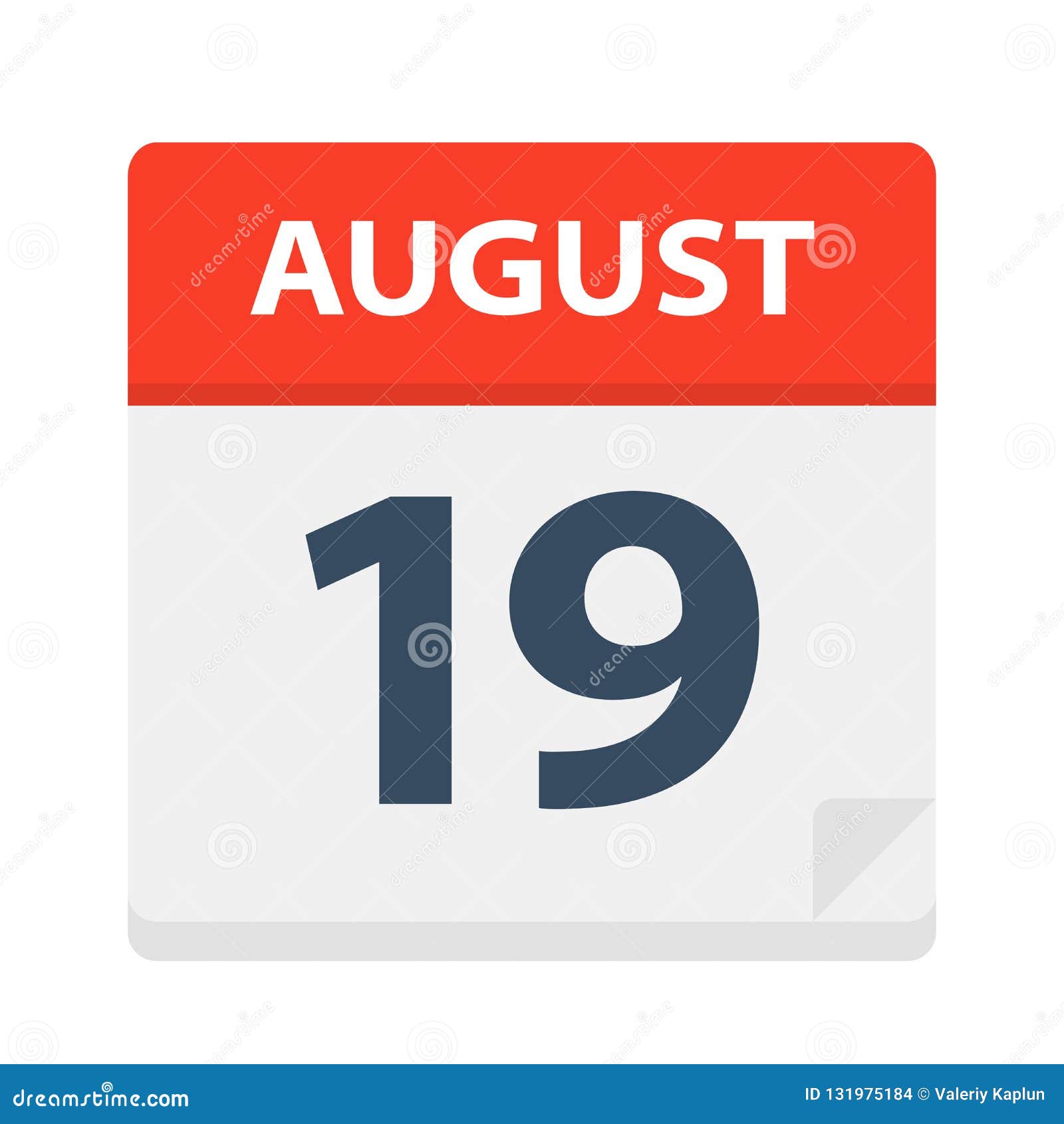 August 19 - Calendar Icon stock illustration. Illustration of 2022 ...