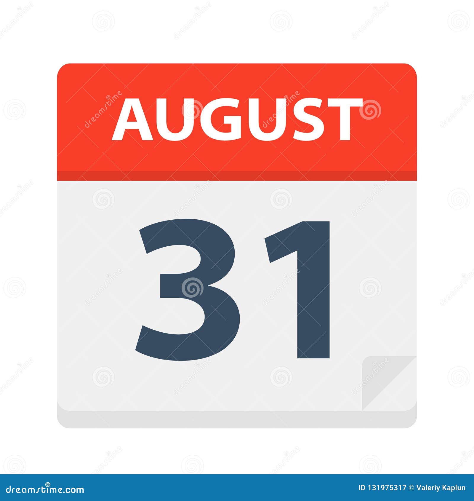 August 31 - Calendar Icon stock illustration. Illustration of today ...