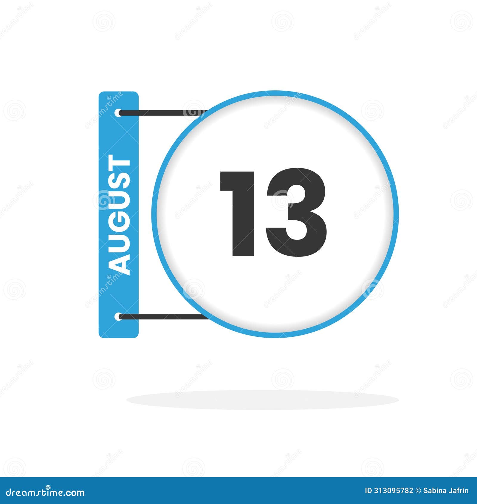 August 13 Calendar Icon. Date, Month Calendar Icon Vector Illustration ...