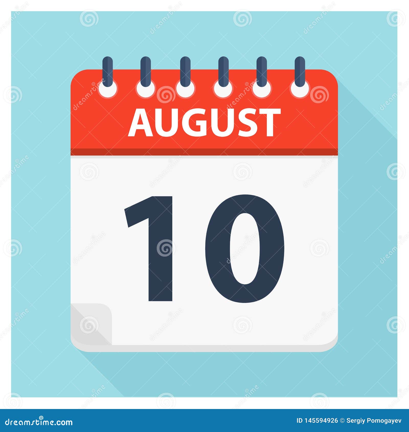 August 10 - Calendar Icon - Calendar Design Template Stock Illustration ...