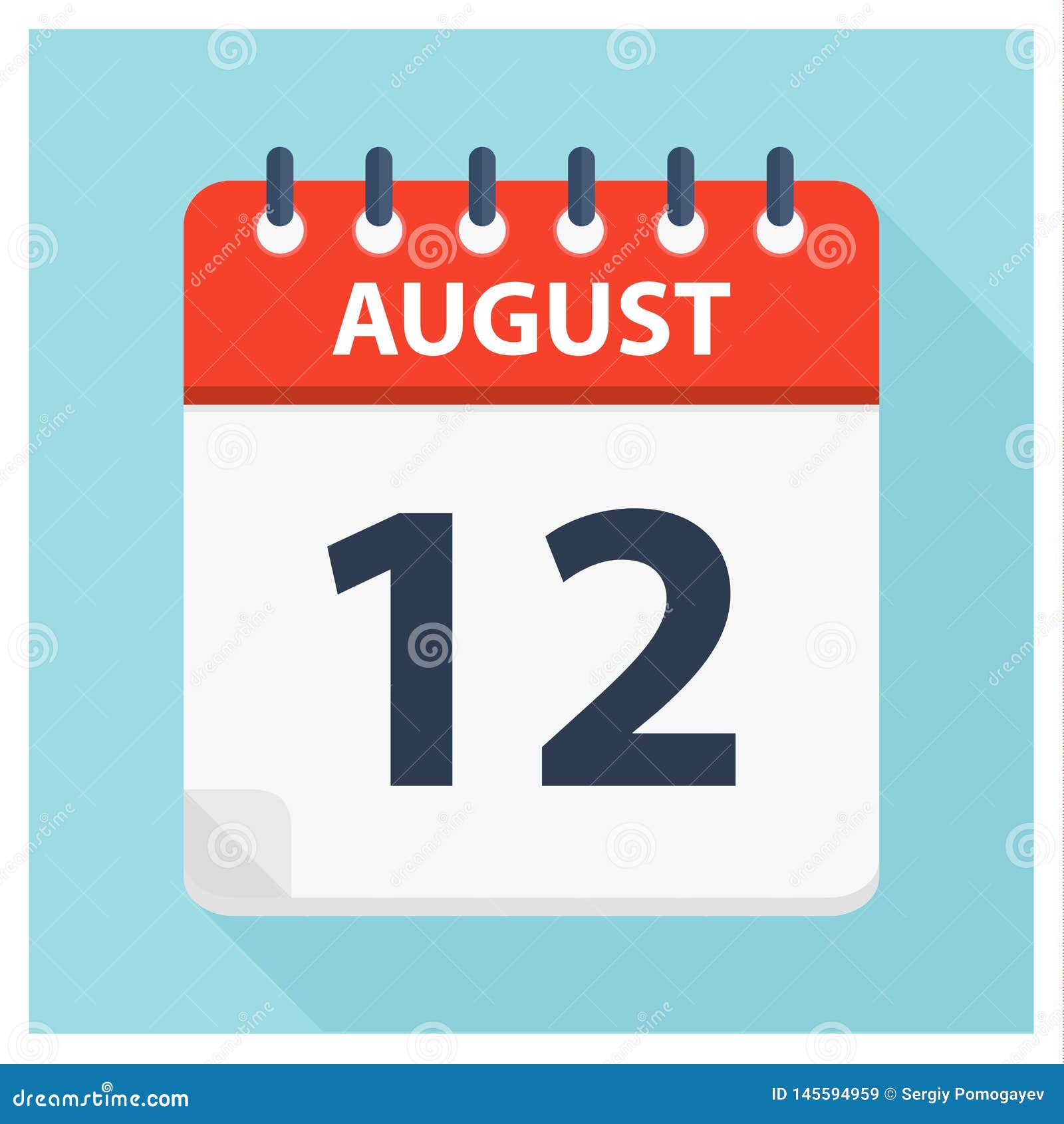 August 12 - Calendar Icon - Calendar Design Template Stock Illustration ...
