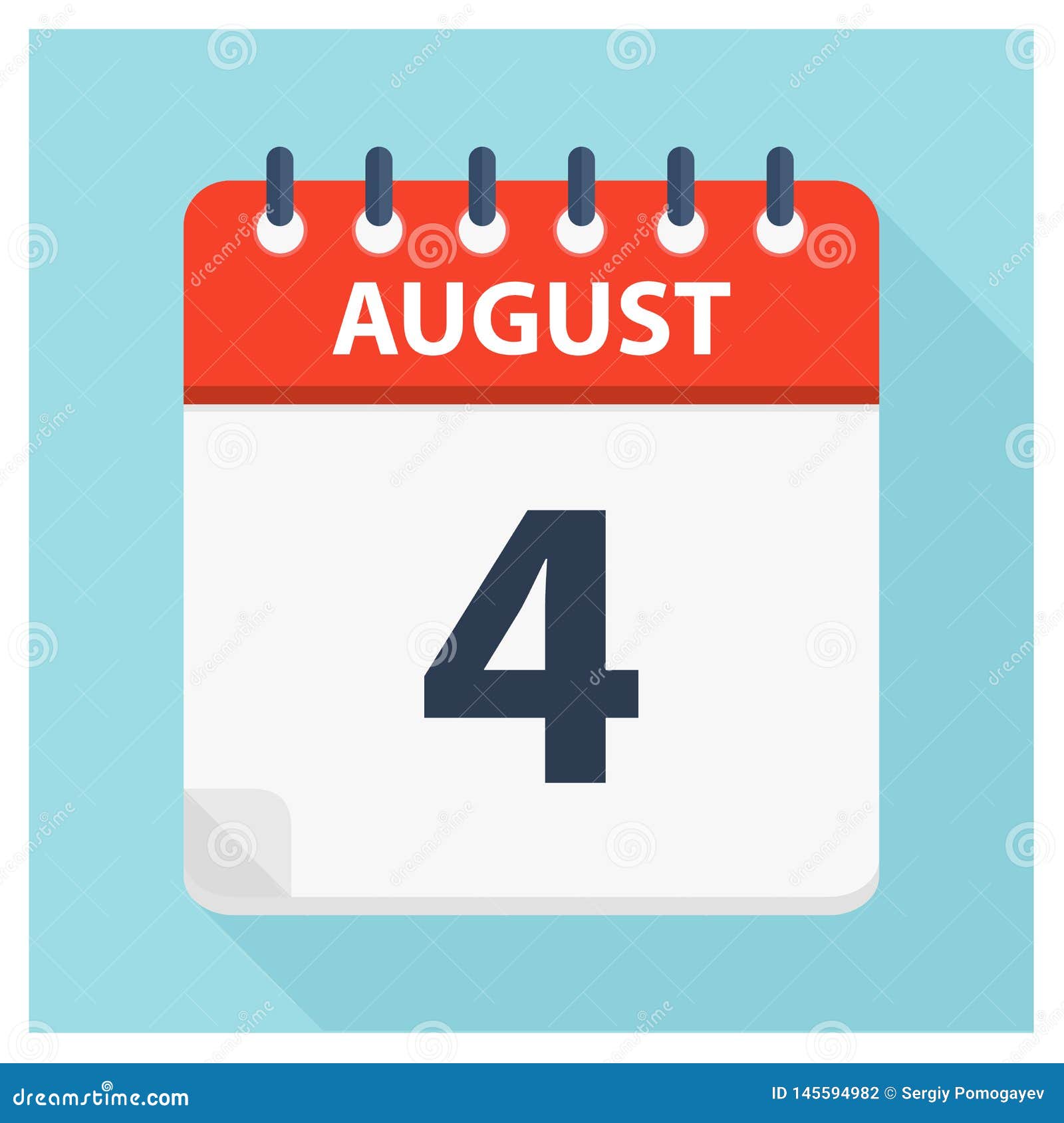 August 4 - Calendar Icon - Calendar Design Template Stock Illustration ...