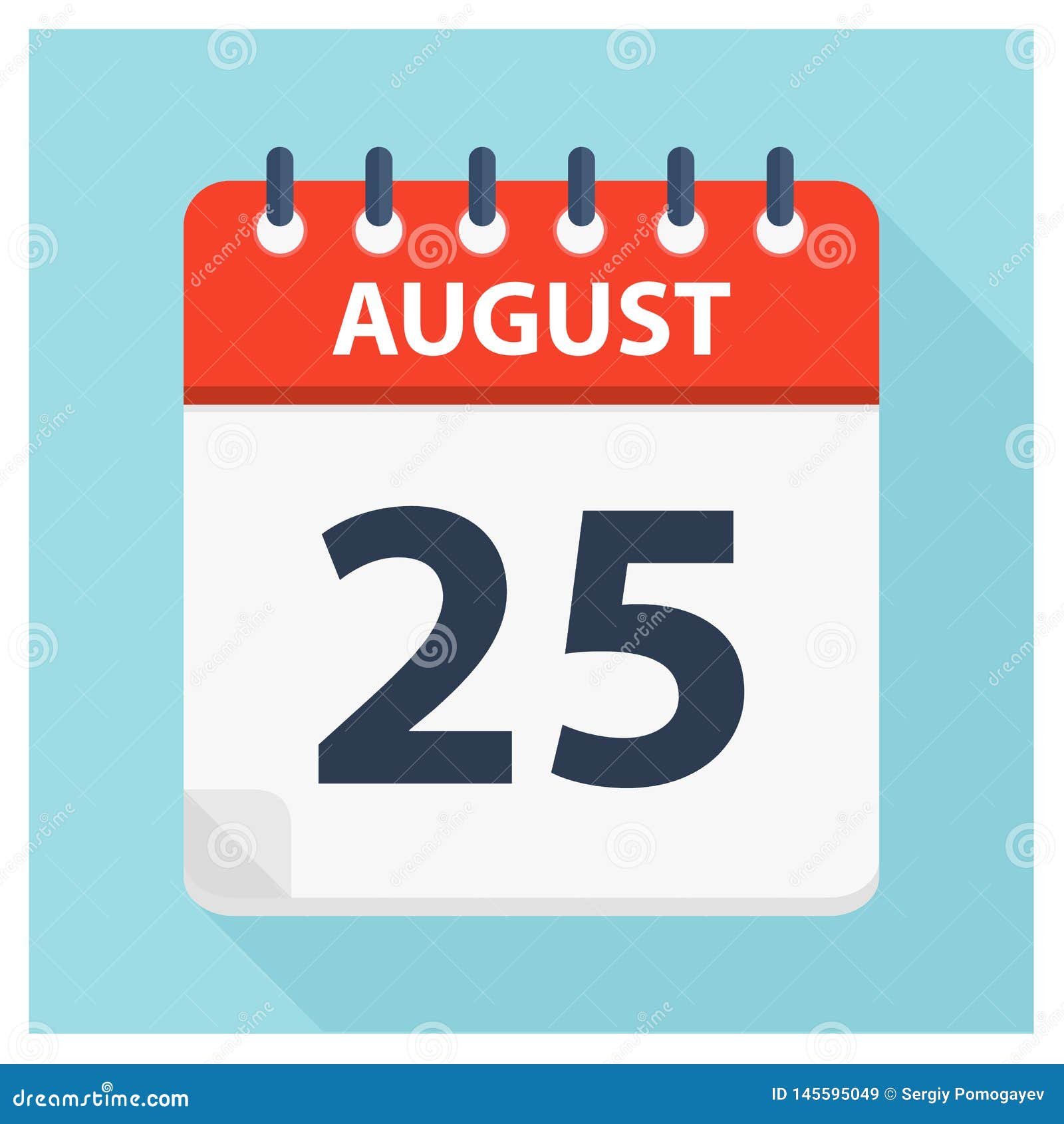 August 25 - Calendar Icon - Calendar Design Template Stock Illustration ...