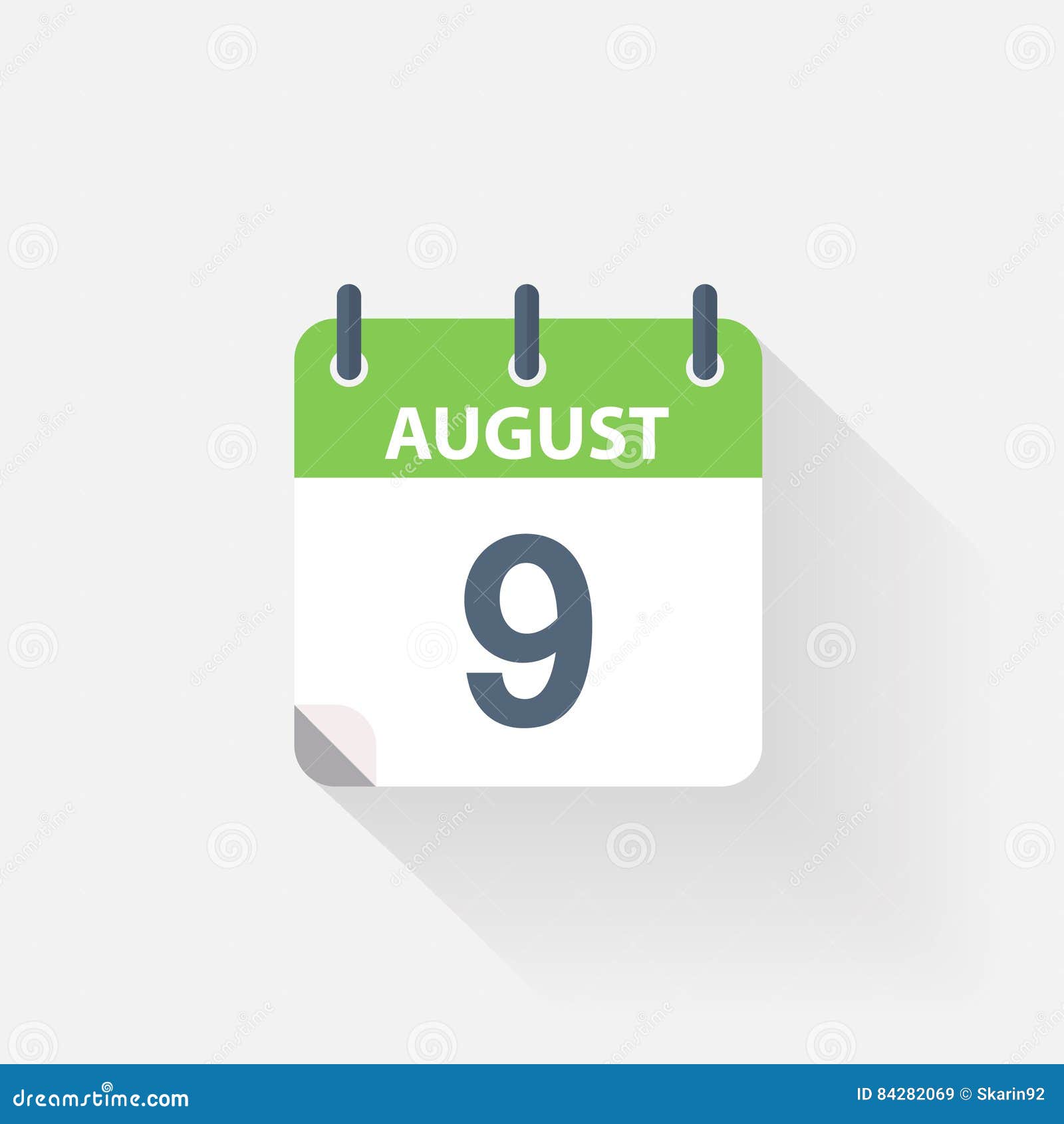 9 august calendar icon stock vector. Illustration of calendar - 84282069