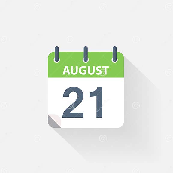 21 august calendar icon stock vector. Illustration of month - 84283530
