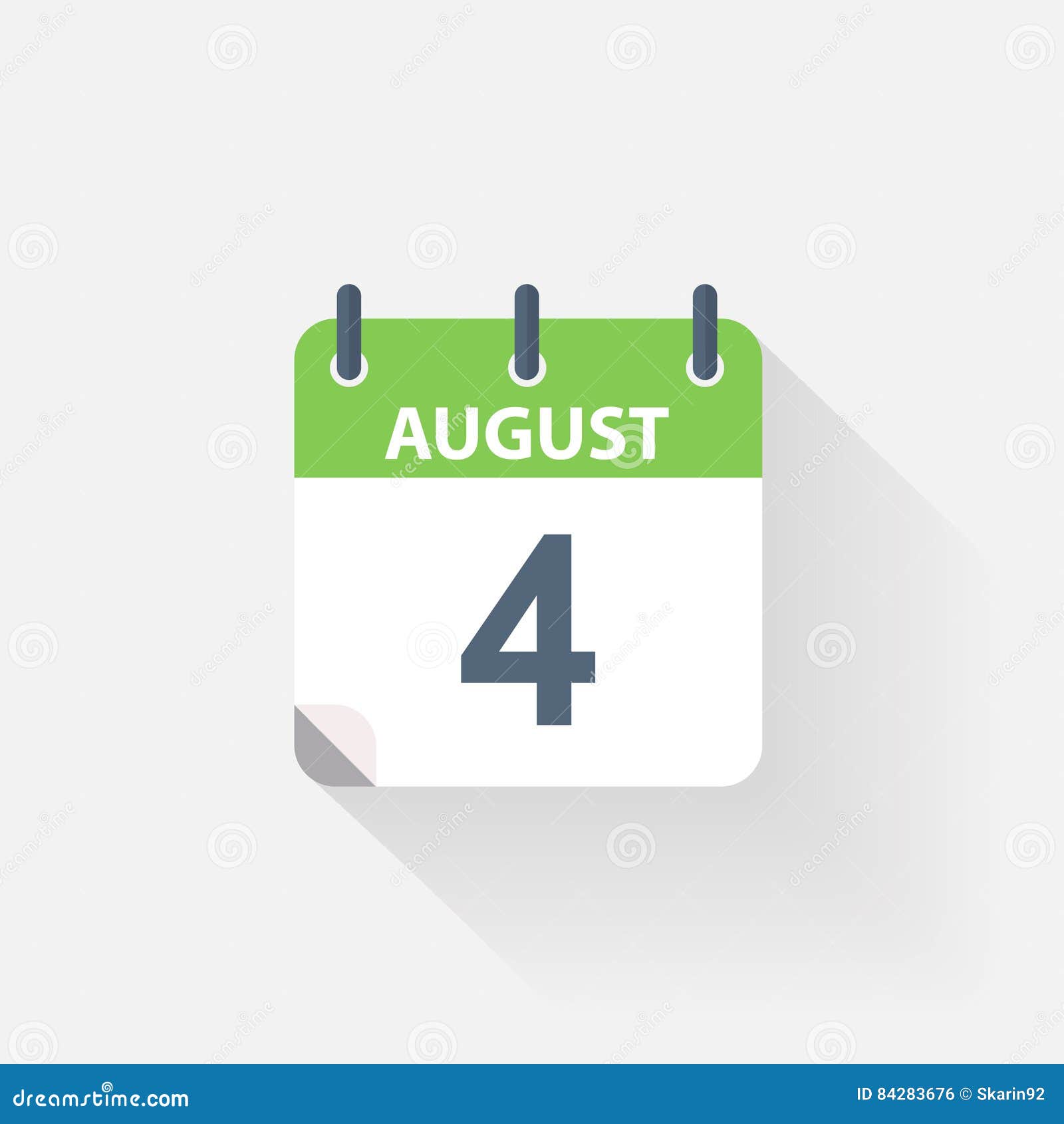 4 august calendar icon stock vector. Illustration of vector - 84283676