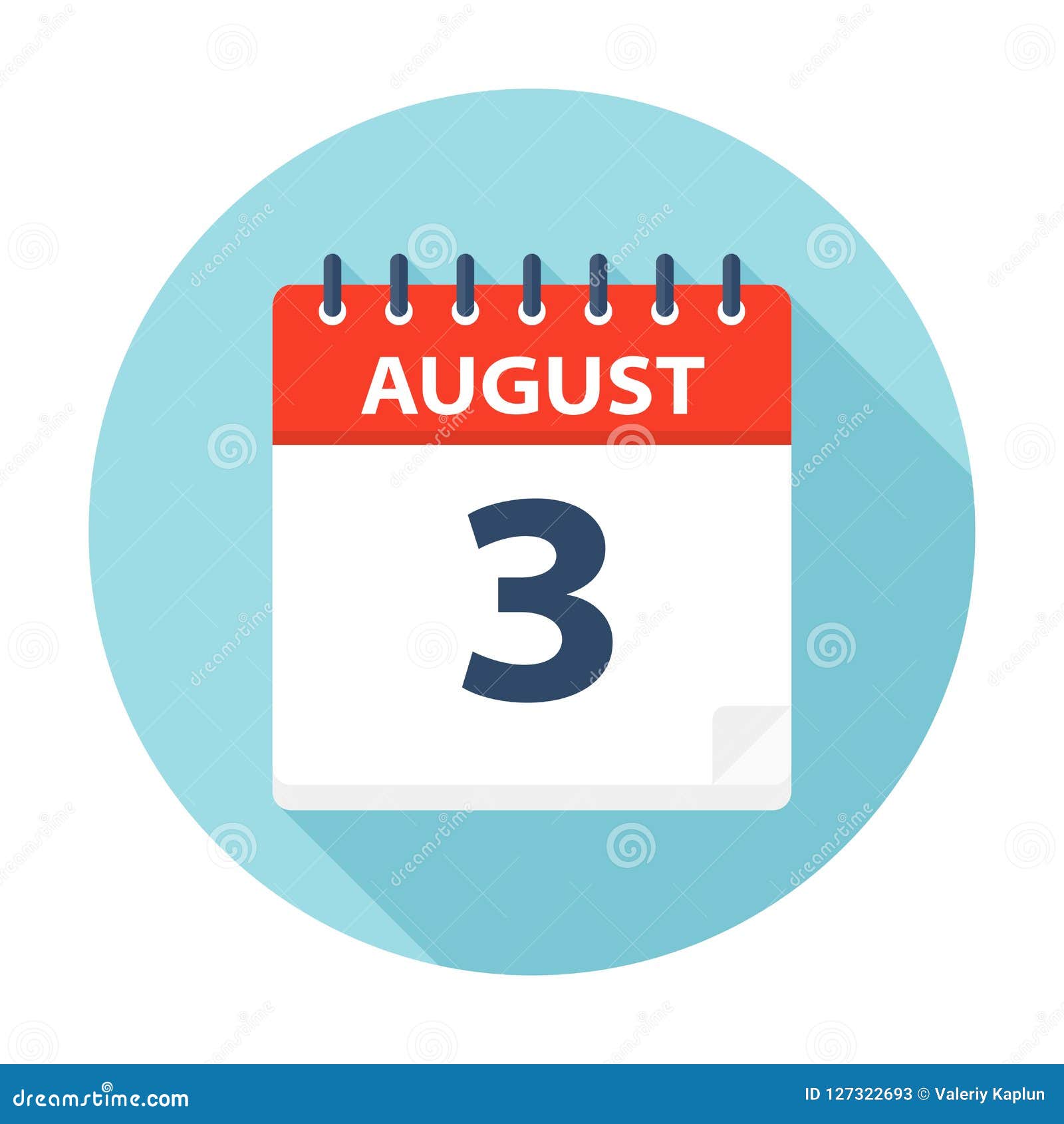 August 3 - Calendar Icon stock illustration. Illustration of organizer ...