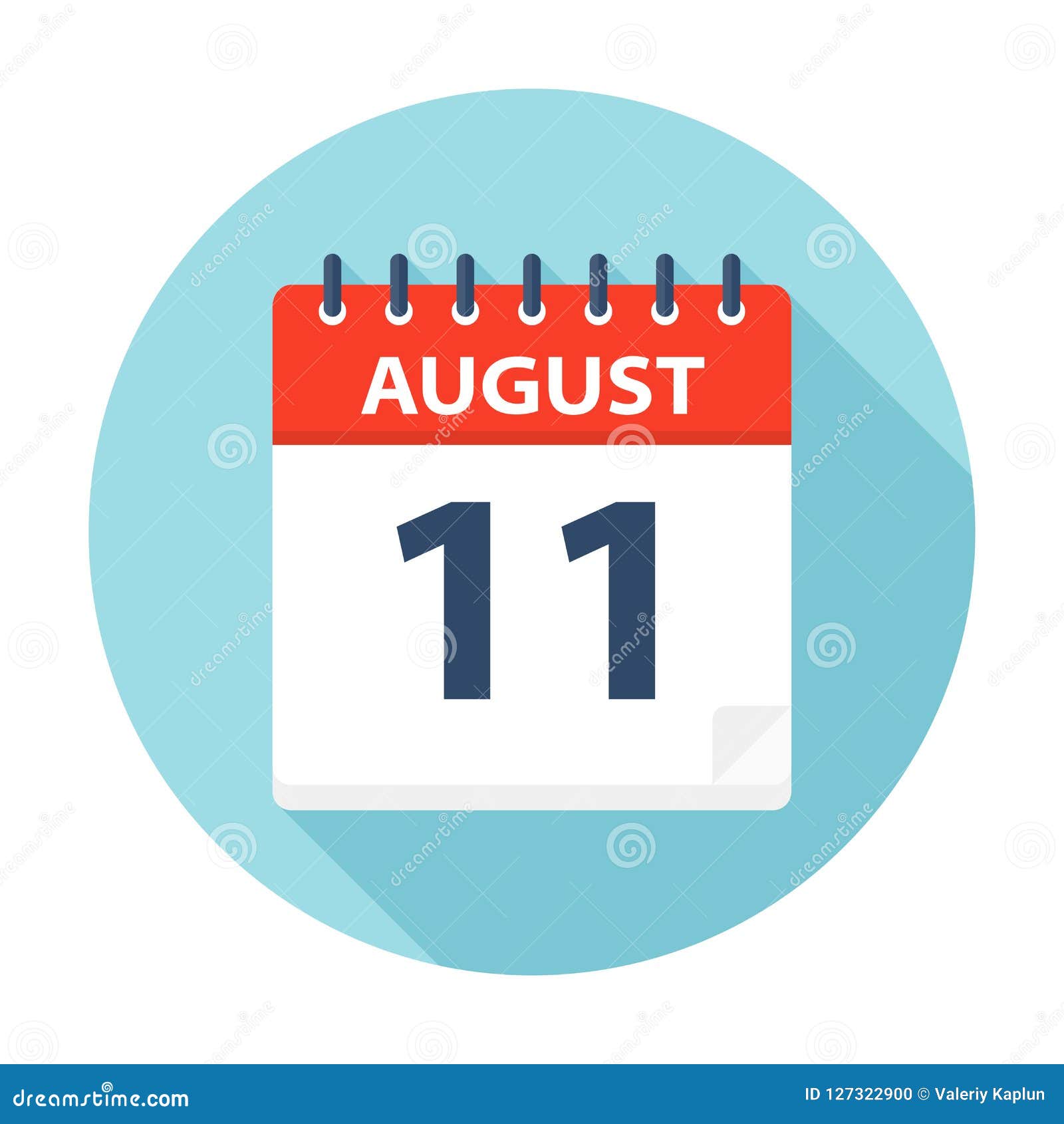 August 11 - Calendar Icon stock illustration. Illustration of paper ...